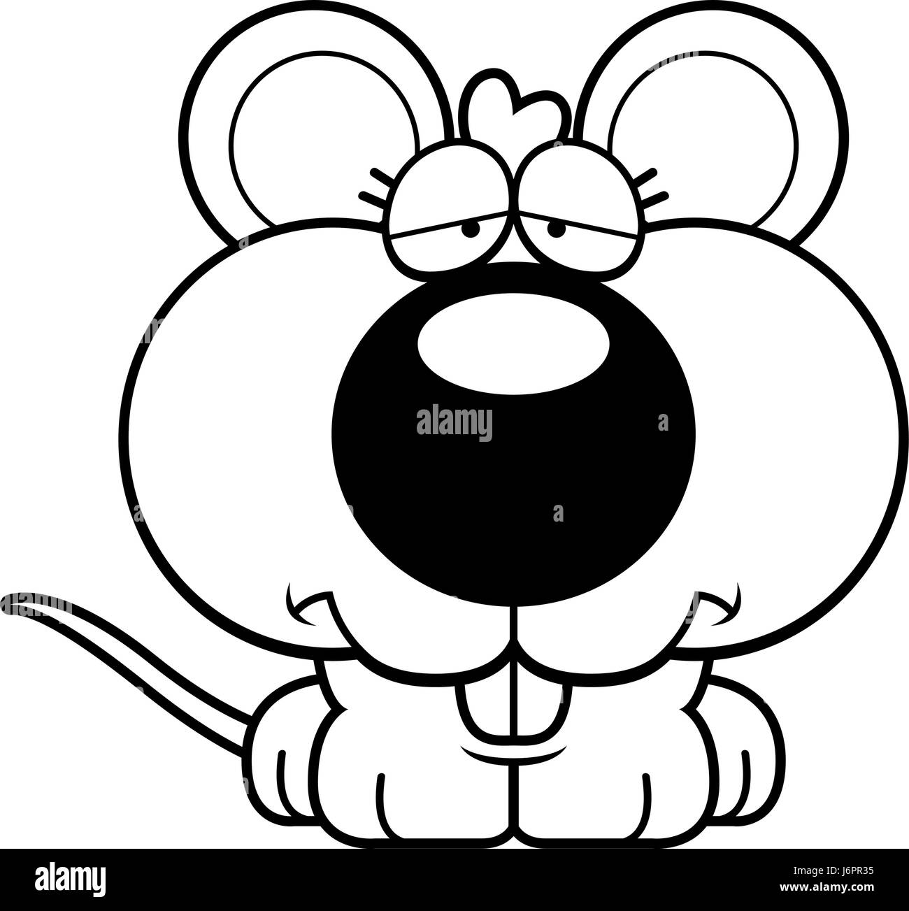 A cartoon illustration of a baby mouse with a sad expression Stock ...