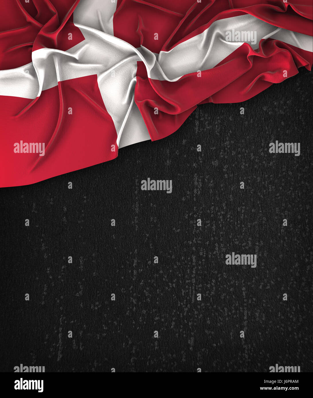 Denmark Flag Vintage on a Grunge Black Chalkboard With Space For Text ...
