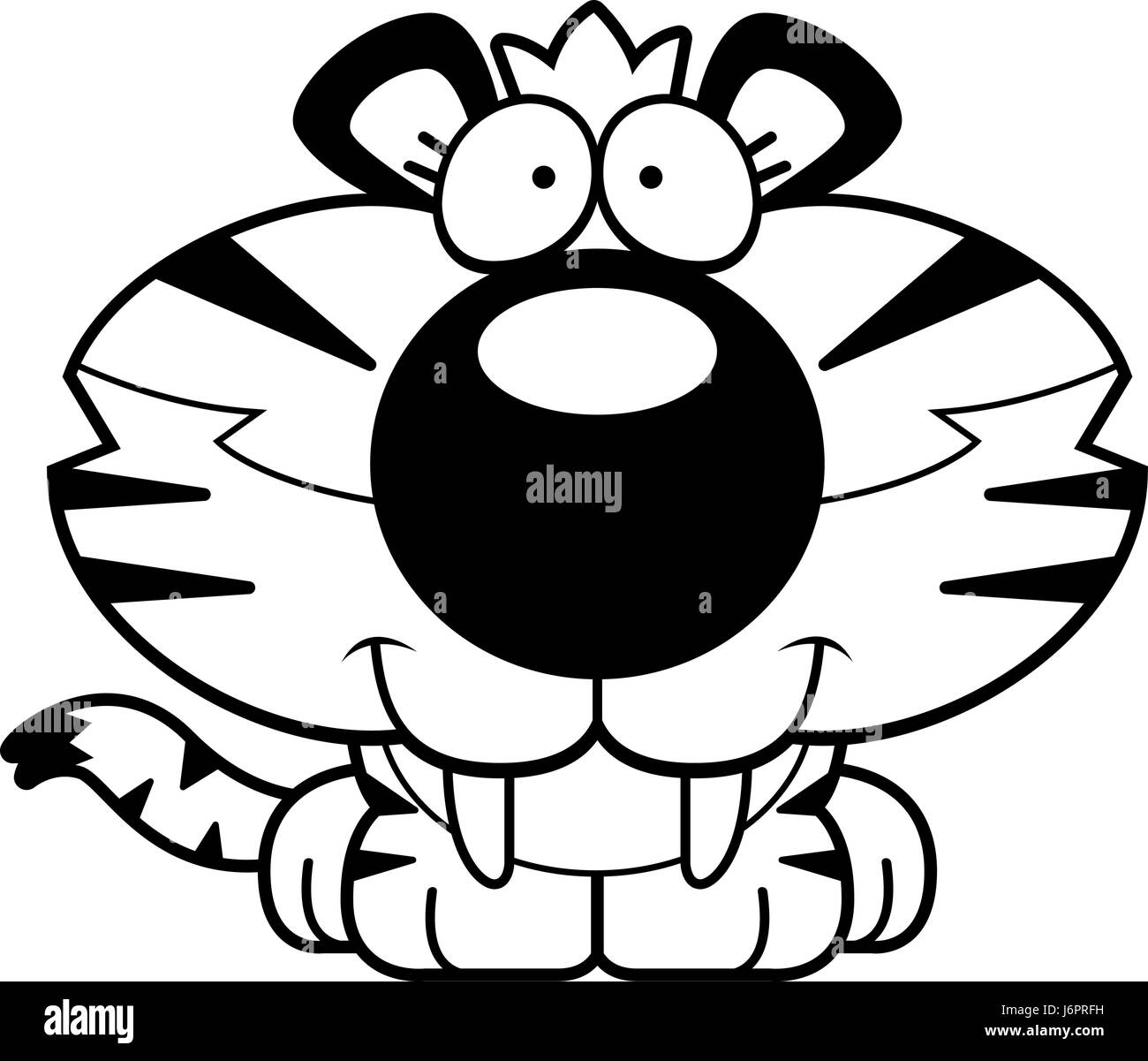 A cartoon saber-toothed tiger cub happy and smiling Stock Vector Image ...