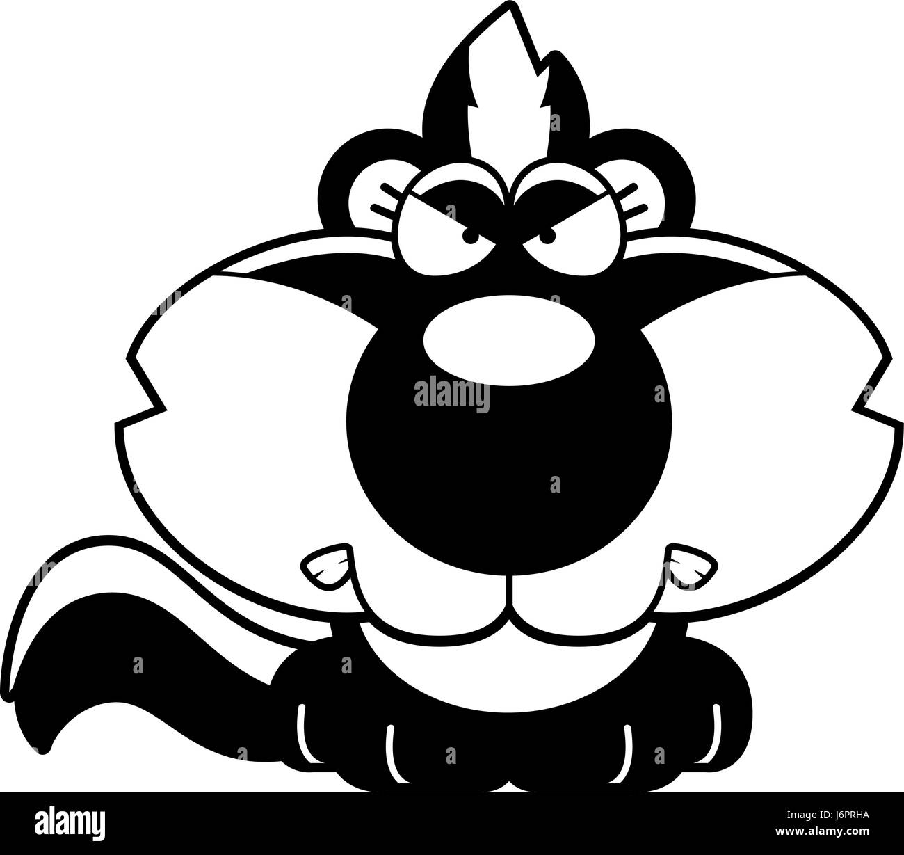 A cartoon illustration of a skunk with an angry expression Stock Vector ...