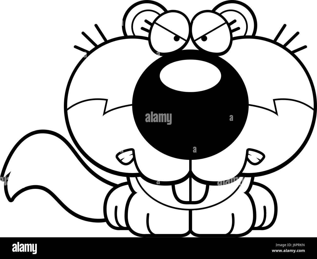 A cartoon illustration of a squirrel with an angry expression Stock ...