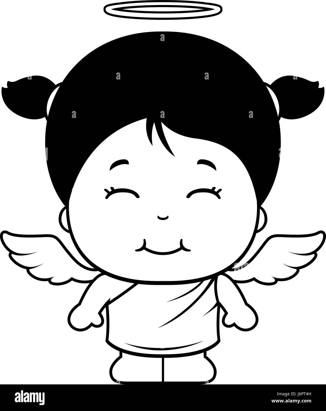 Cartoon little angel smiling happy Stock Vector Images - Alamy