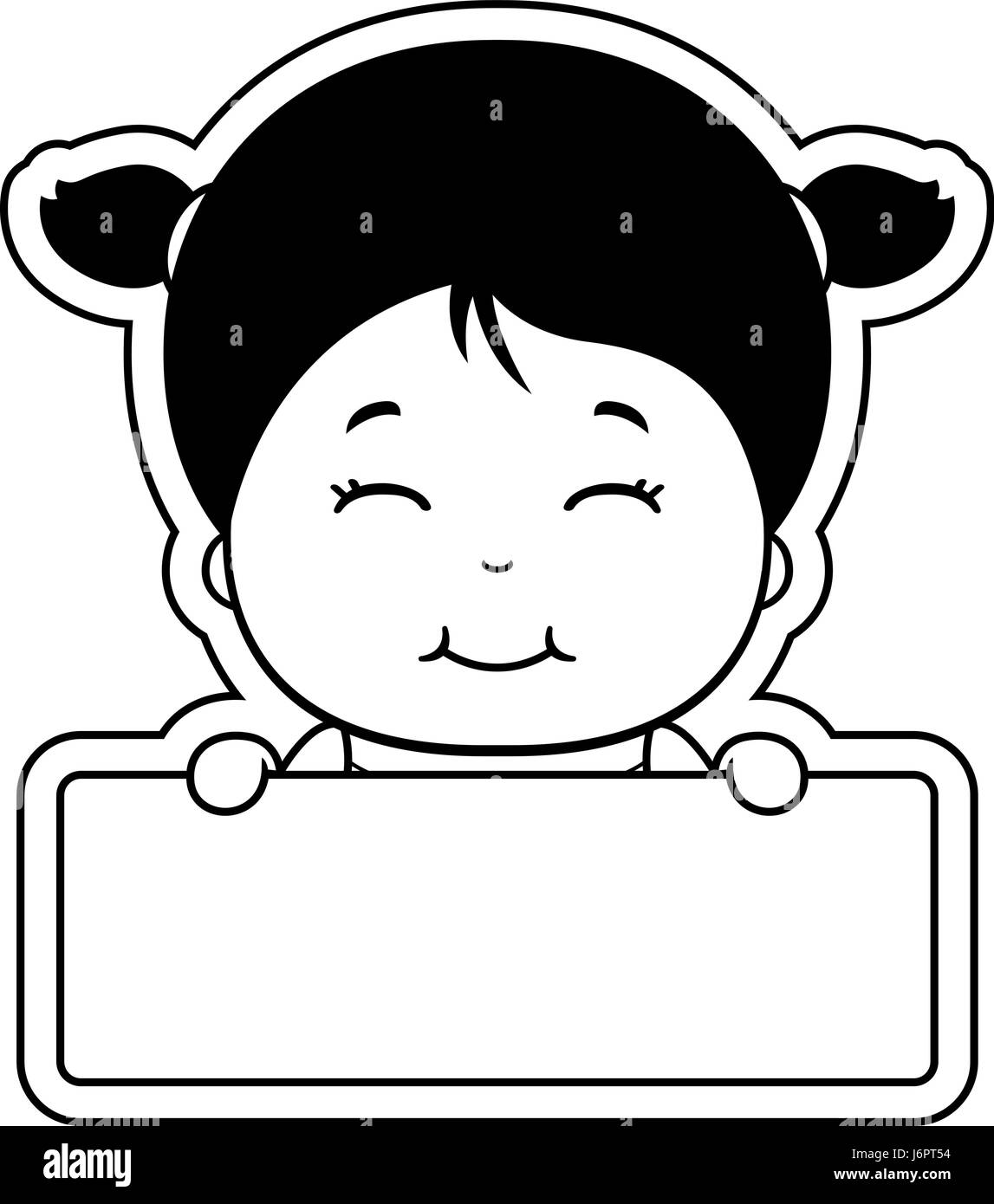 A happy cartoon girl with a sign Stock Vector Image & Art - Alamy