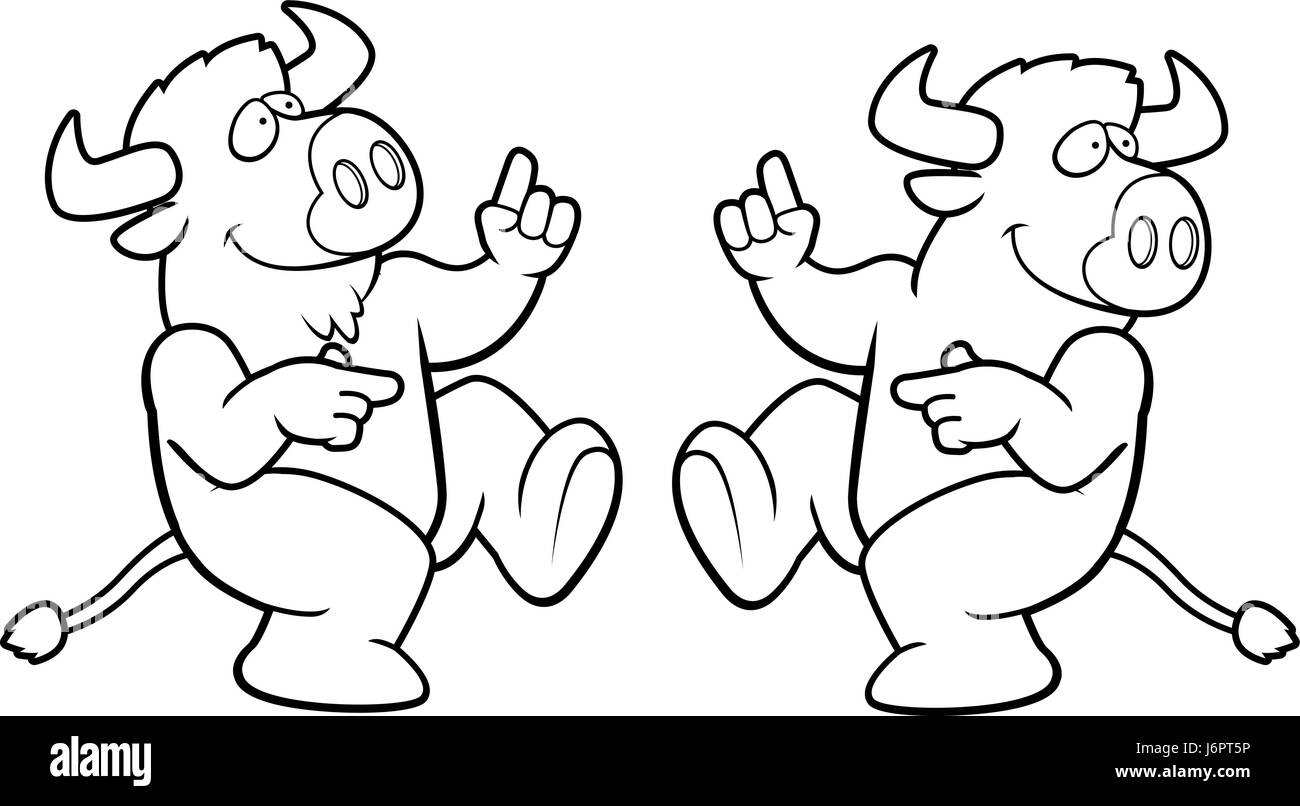 A happy cartoon buffalo dancing and smiling Stock Vector Image & Art ...