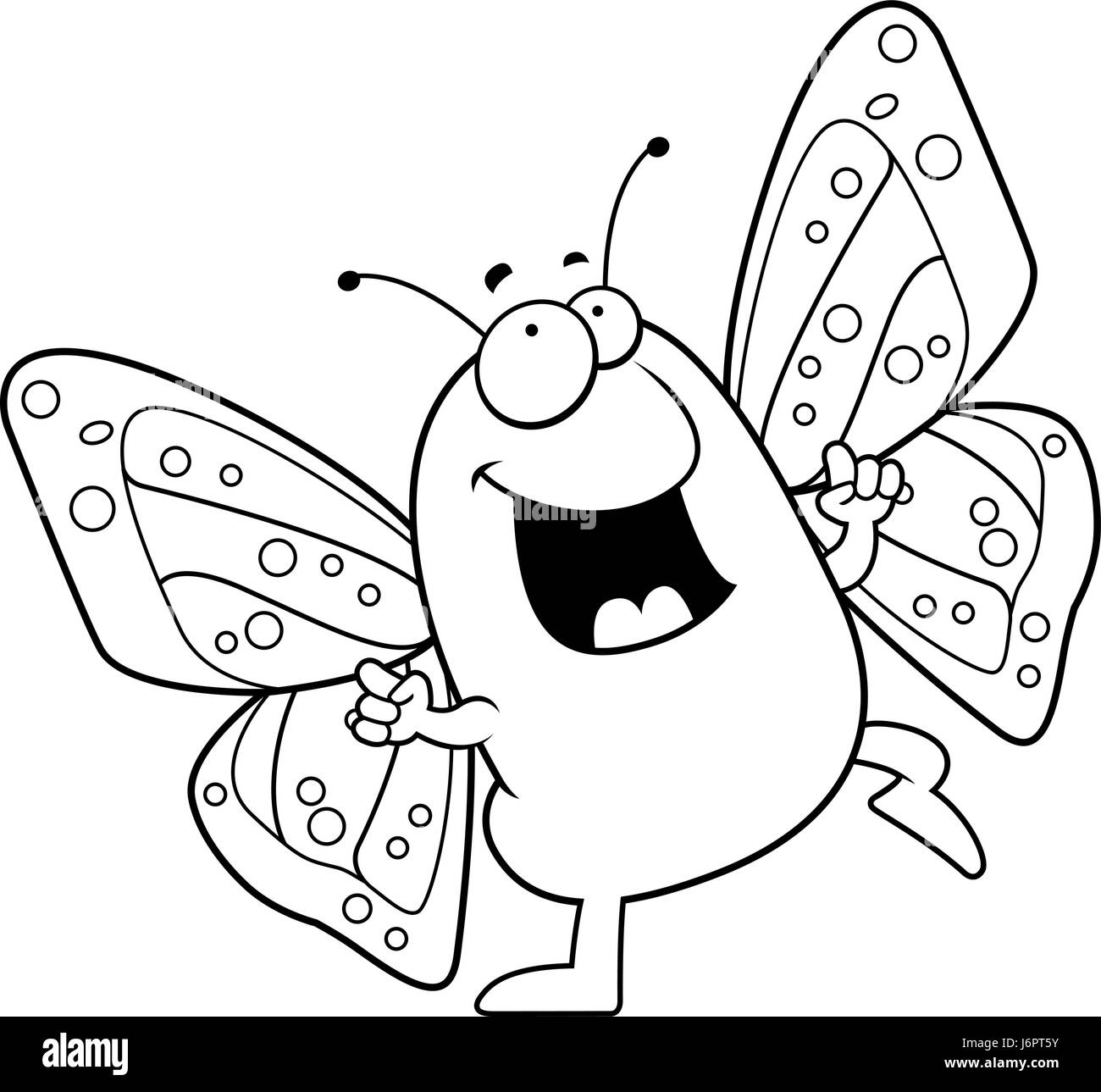A happy cartoon butterfly dancing and smiling Stock Vector Image & Art ...