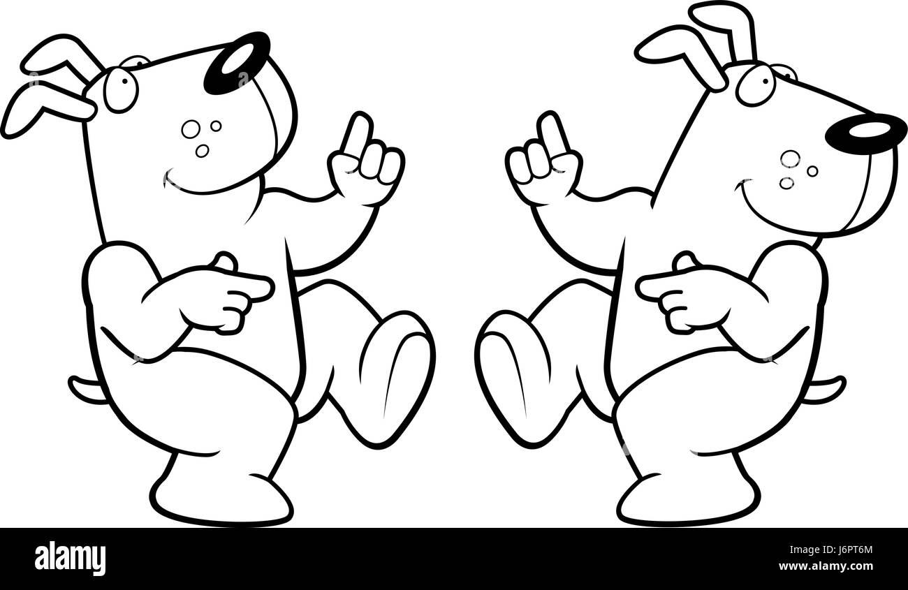 A happy cartoon dog dancing and smiling Stock Vector Image & Art - Alamy