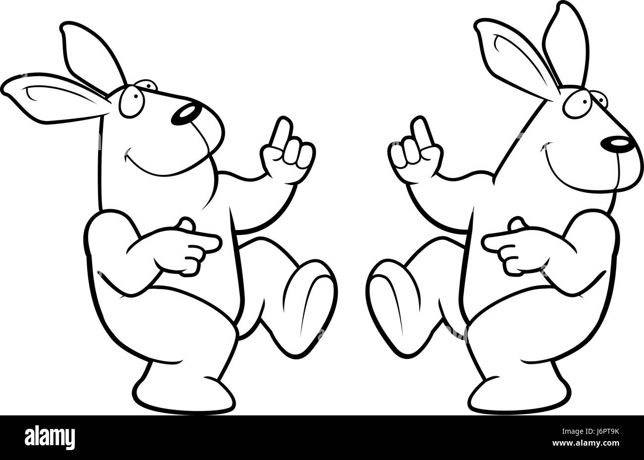 A happy cartoon rabbit dancing and smiling Stock Vector Image & Art - Alamy