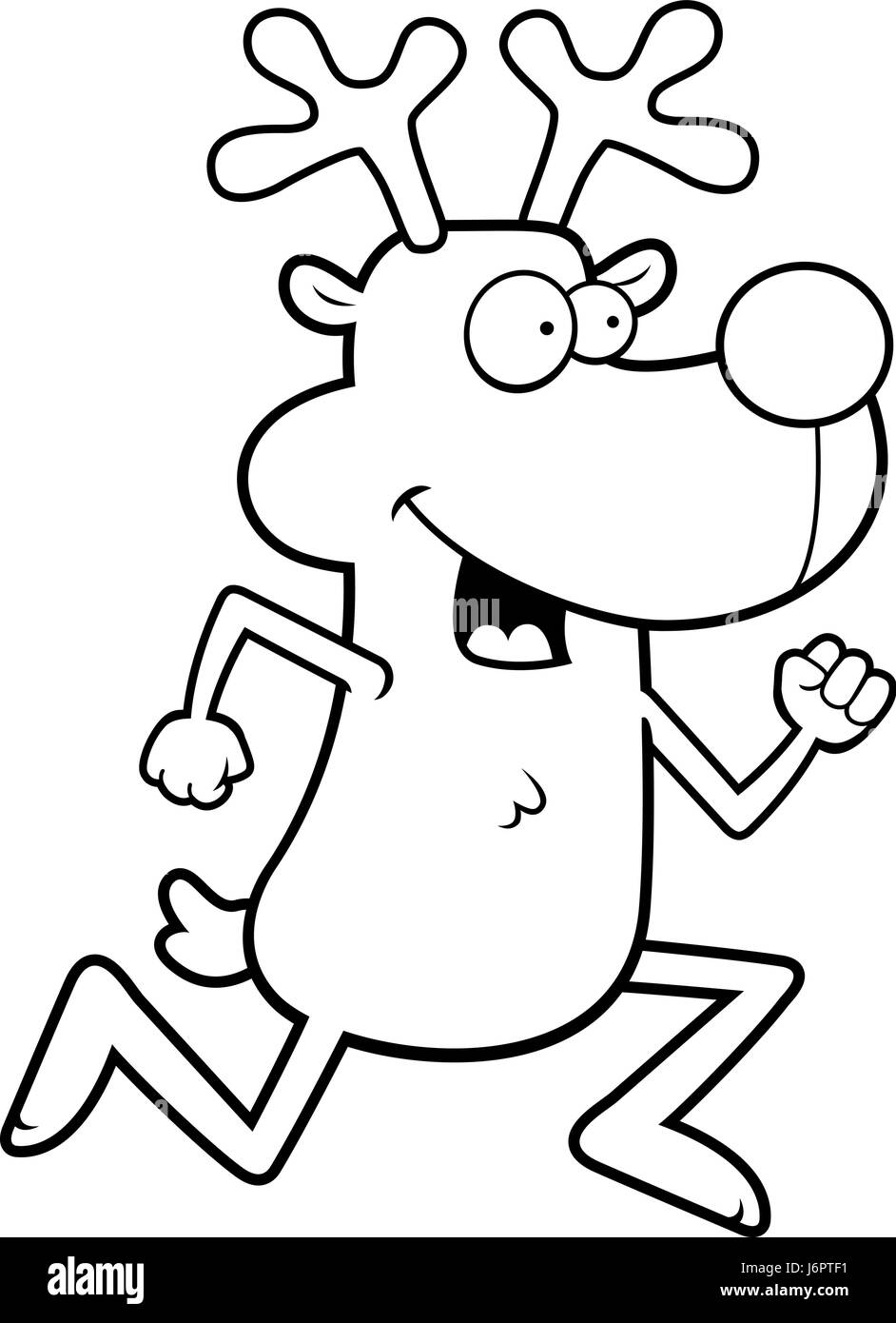A happy cartoon reindeer running and smiling Stock Vector Image & Art ...