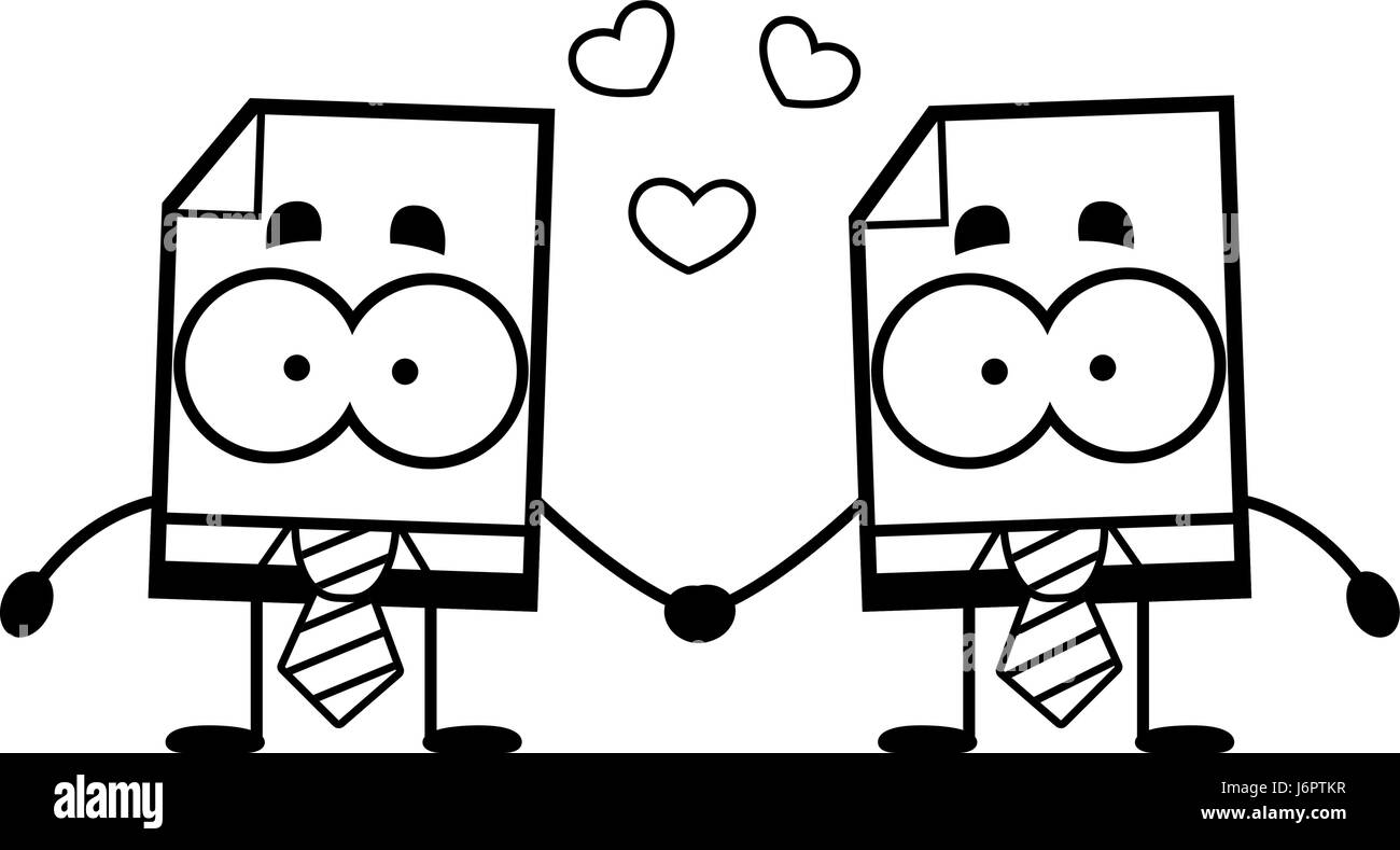 A cartoon illustration of a business file holding hands Stock Vector ...