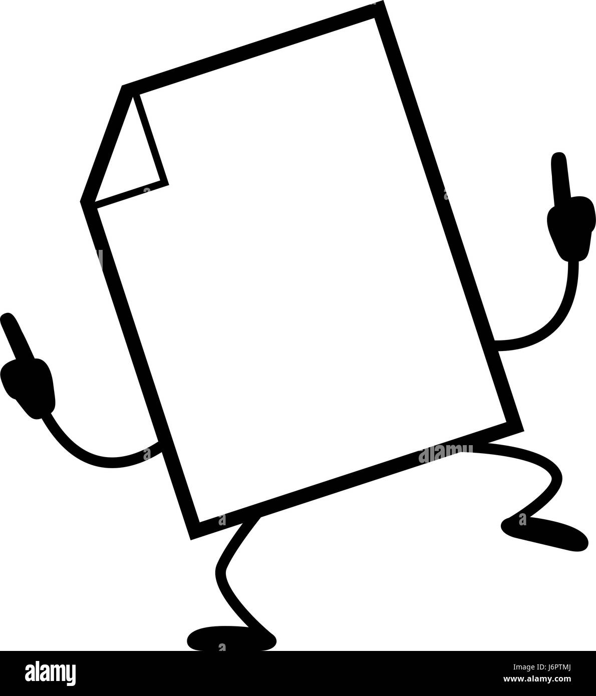 A cartoon illustration of a blank paper dancing Stock Vector Image ...