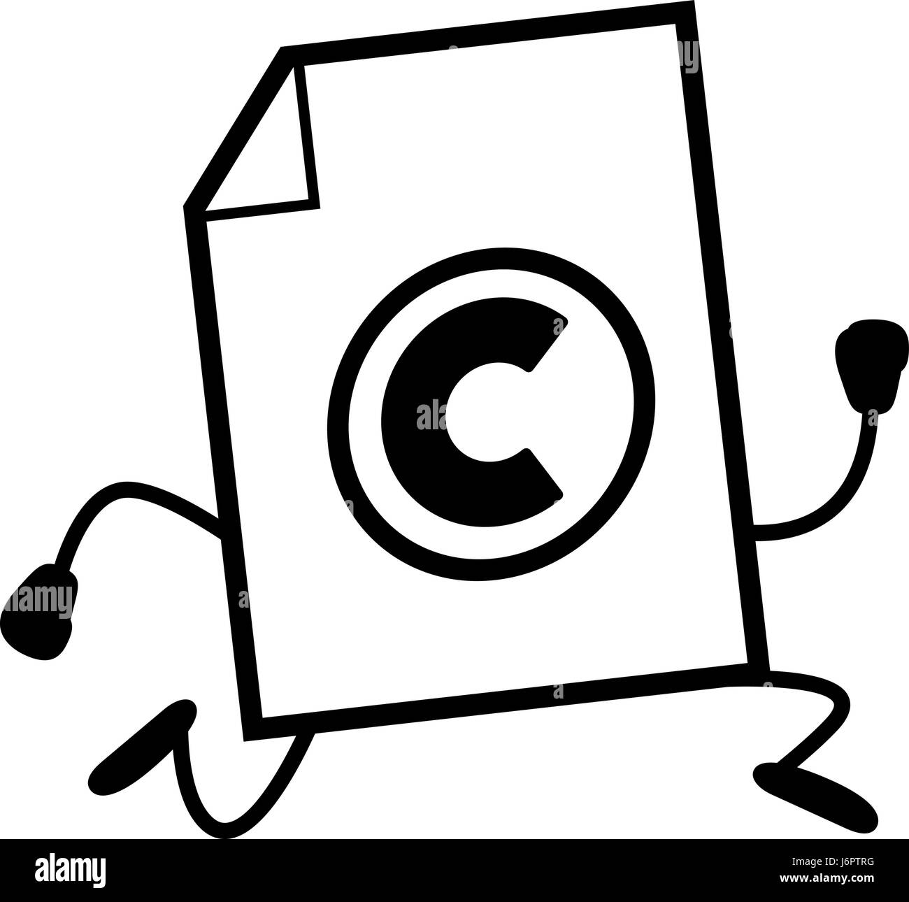A cartoon illustration of a copyrighted file running Stock Vector Image ...