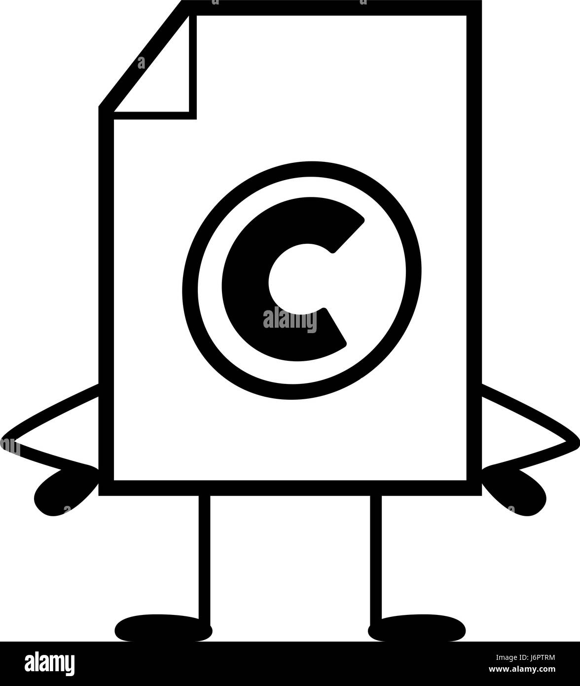 A cartoon illustration of a copyrighted file standing Stock Vector ...