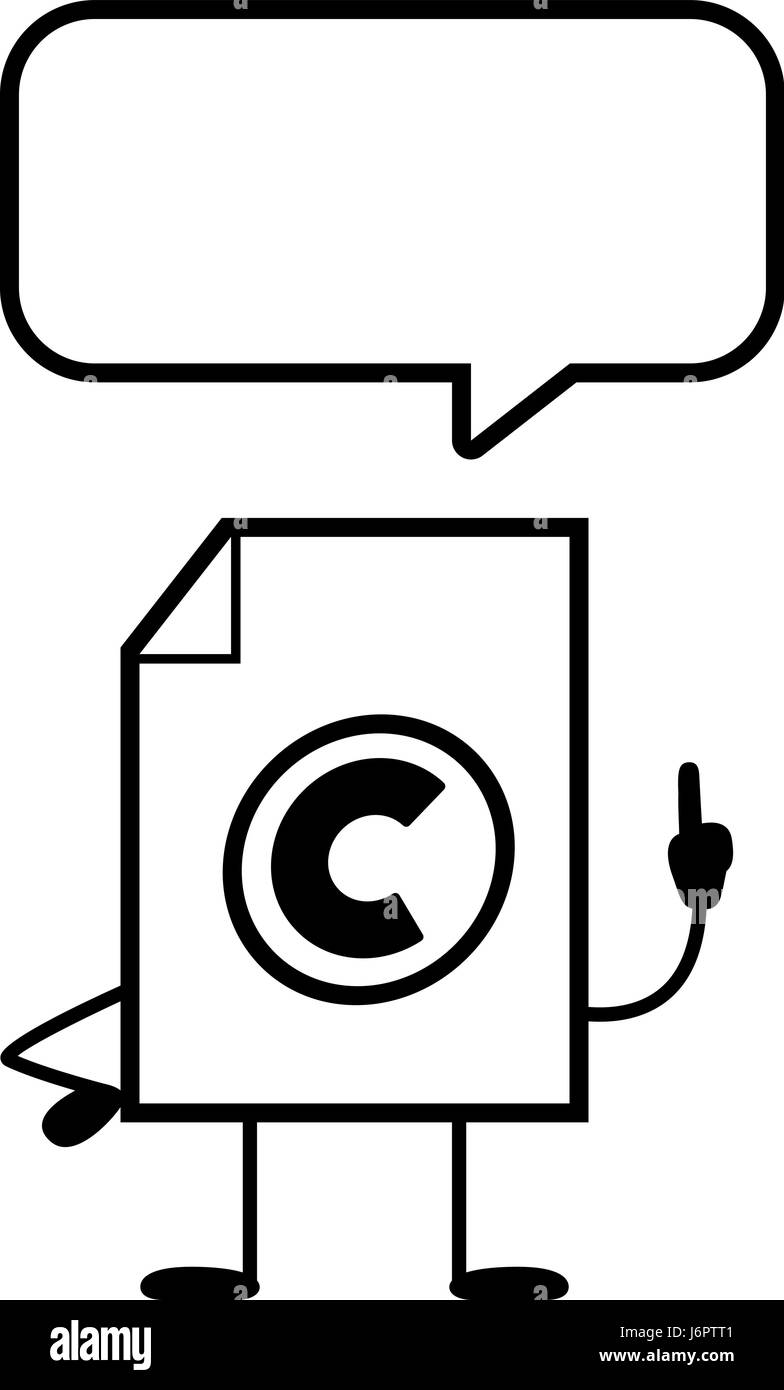 A cartoon illustration of a copyrighted file talking Stock Vector Image ...