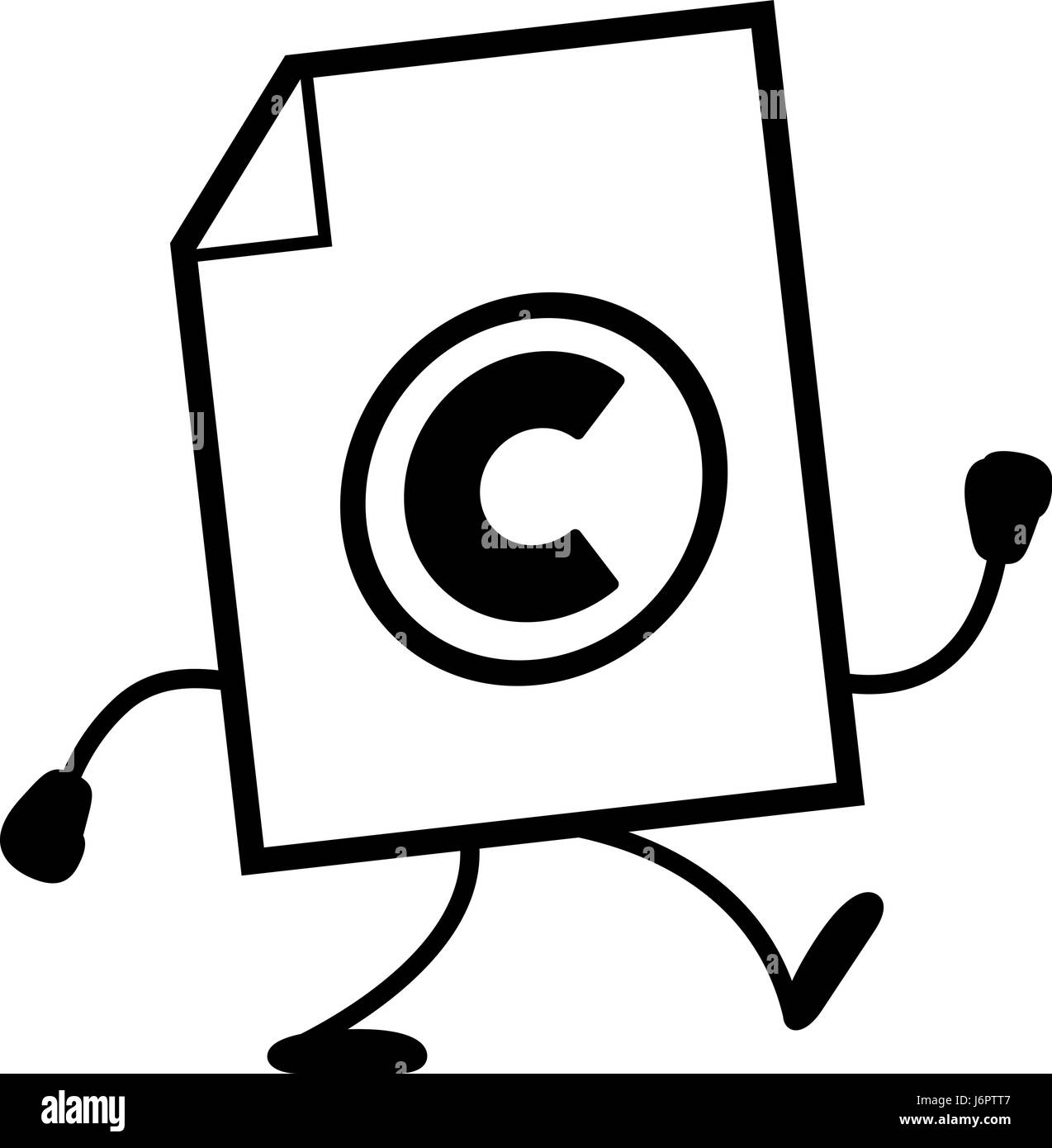 A cartoon illustration of a copyrighted file walking Stock Vector Image ...