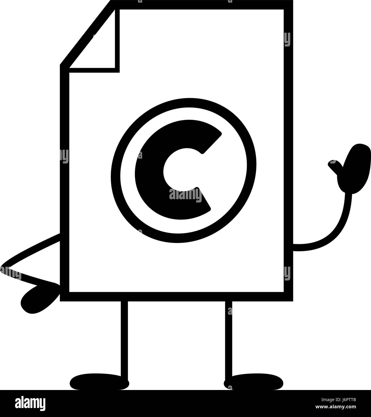 A cartoon illustration of a copyrighted file waving Stock Vector Image ...