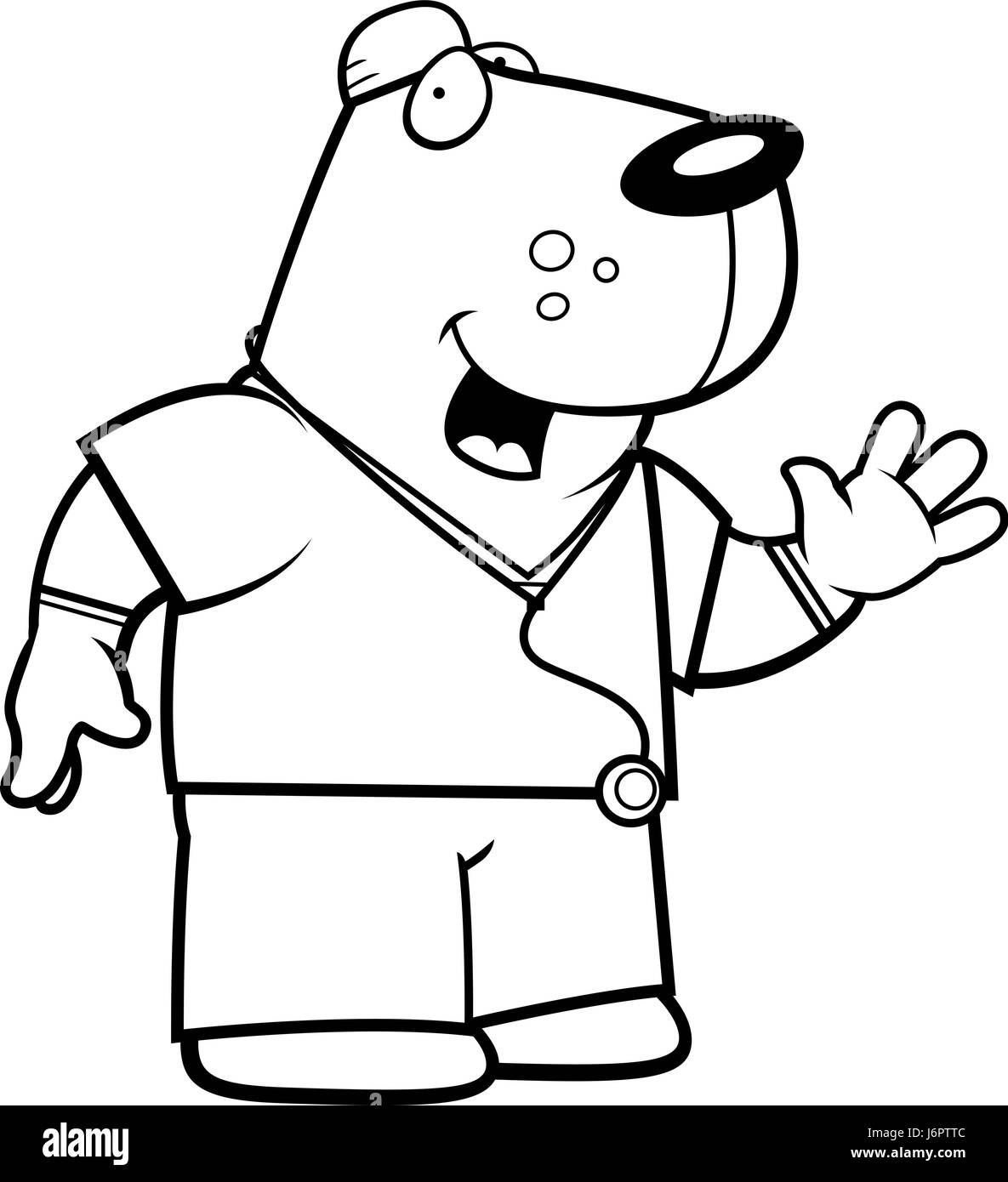 A cartoon illustration of an dog doctor in scrubs Stock Vector Image ...