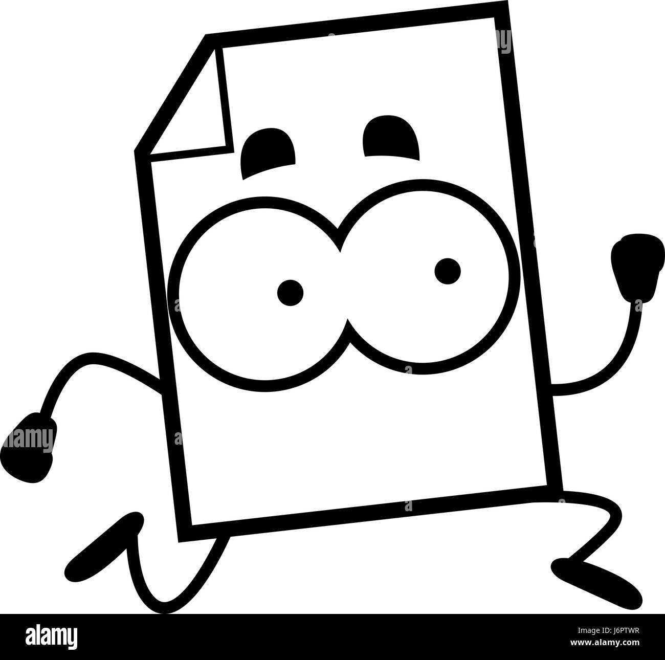 A cartoon illustration of a piece of paper running Stock Vector Image ...