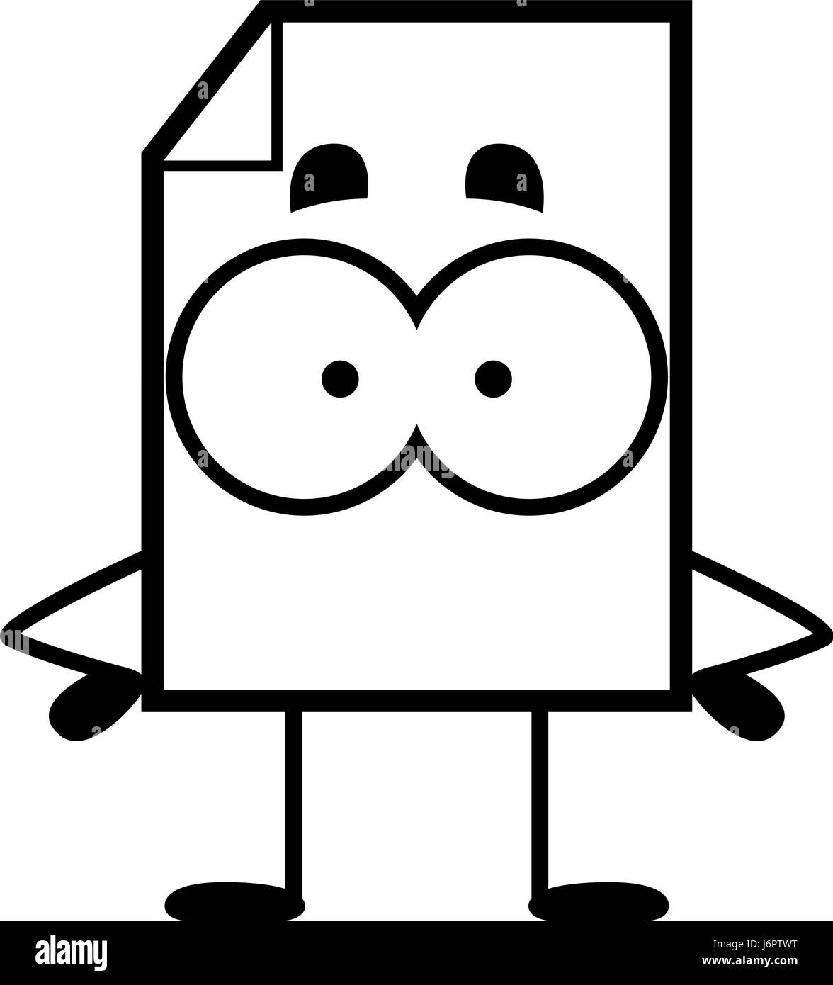 A cartoon illustration of a piece of paper standing Stock Vector Image ...