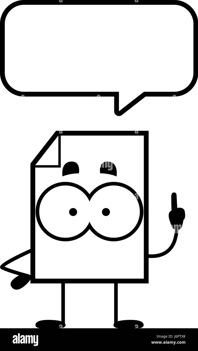 A cartoon illustration of a piece of paper talking Stock Vector Image ...