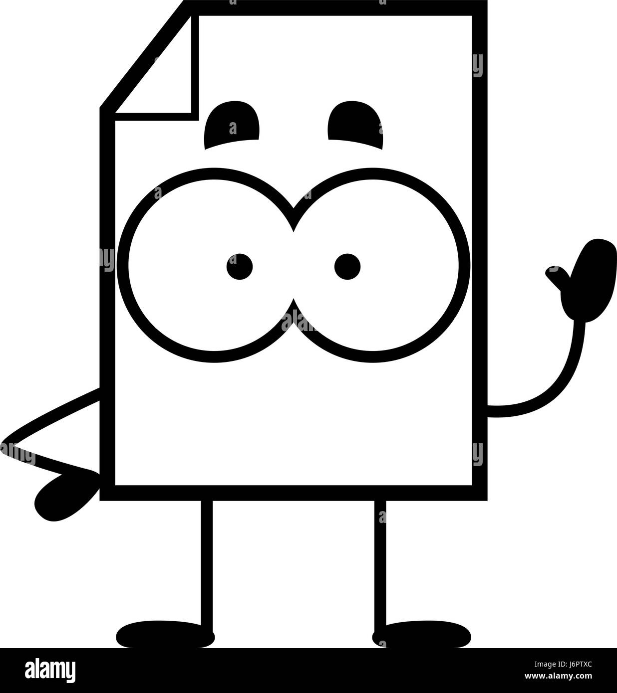 A cartoon illustration of a piece of paper waving Stock Vector Image ...