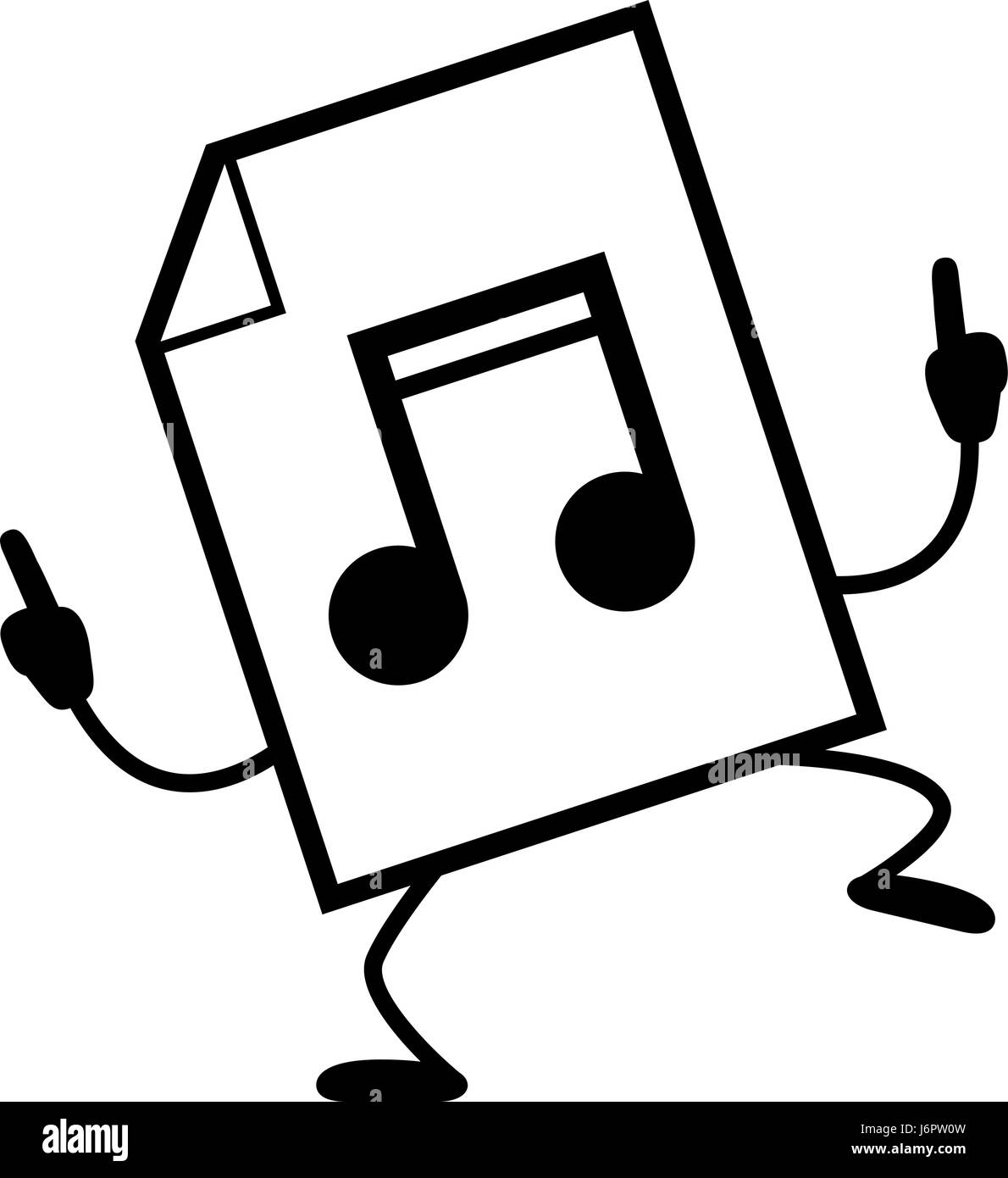 A cartoon illustration of an audio file dancing Stock Vector Image ...