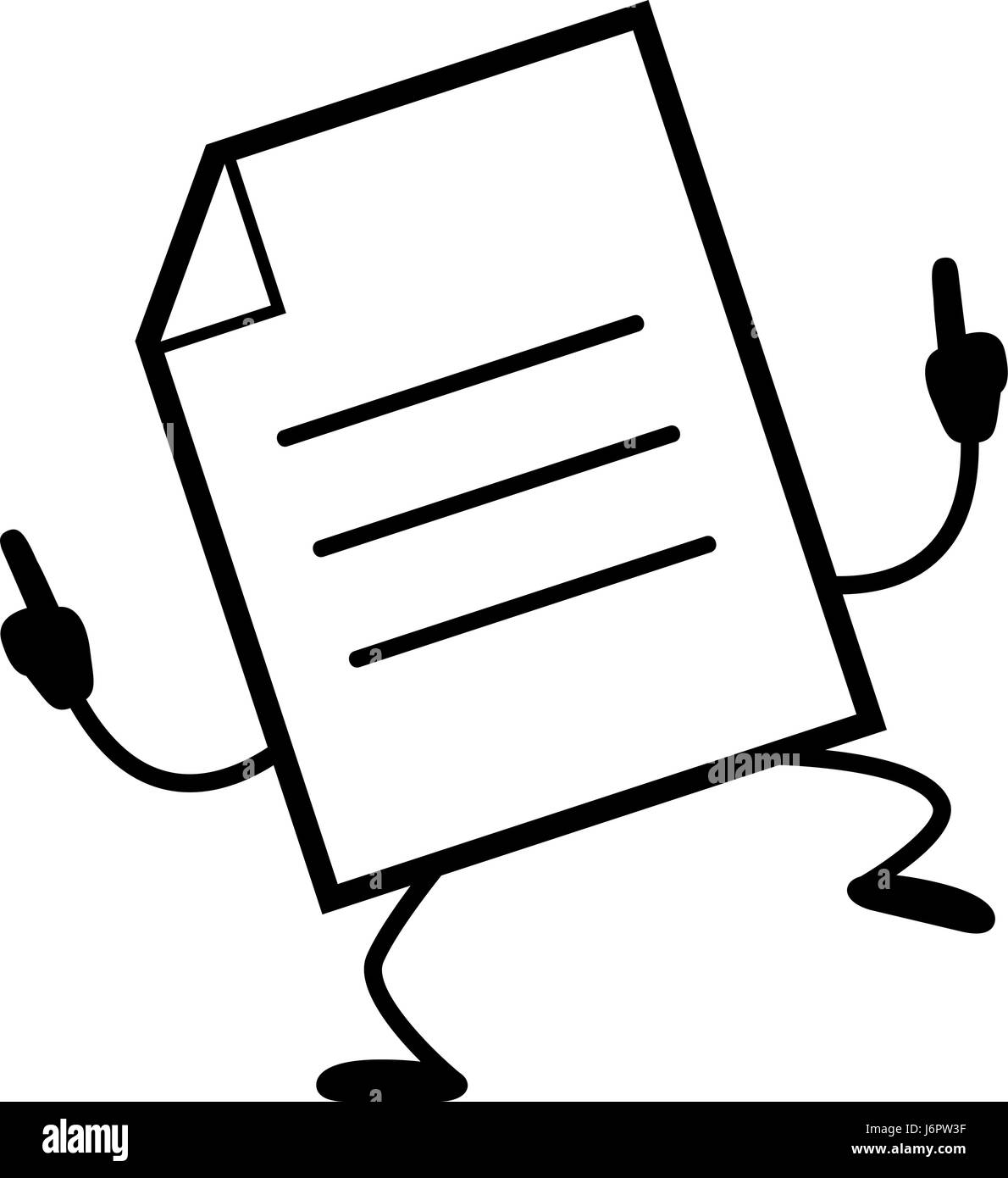A cartoon illustration of a document dancing Stock Vector Image & Art ...