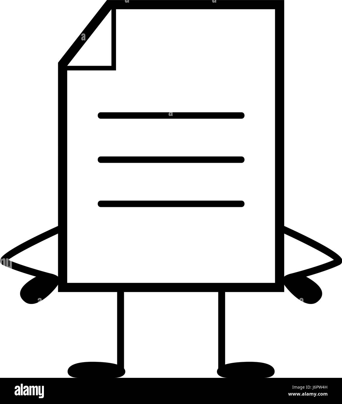 A cartoon illustration of a document standing Stock Vector Image & Art ...
