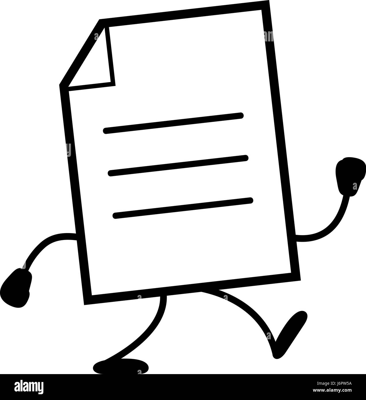 A cartoon illustration of a document walking Stock Vector Image & Art ...