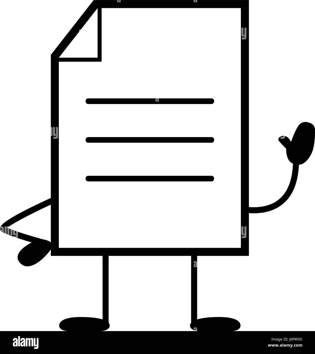 A cartoon illustration of a document waving Stock Vector Image & Art ...
