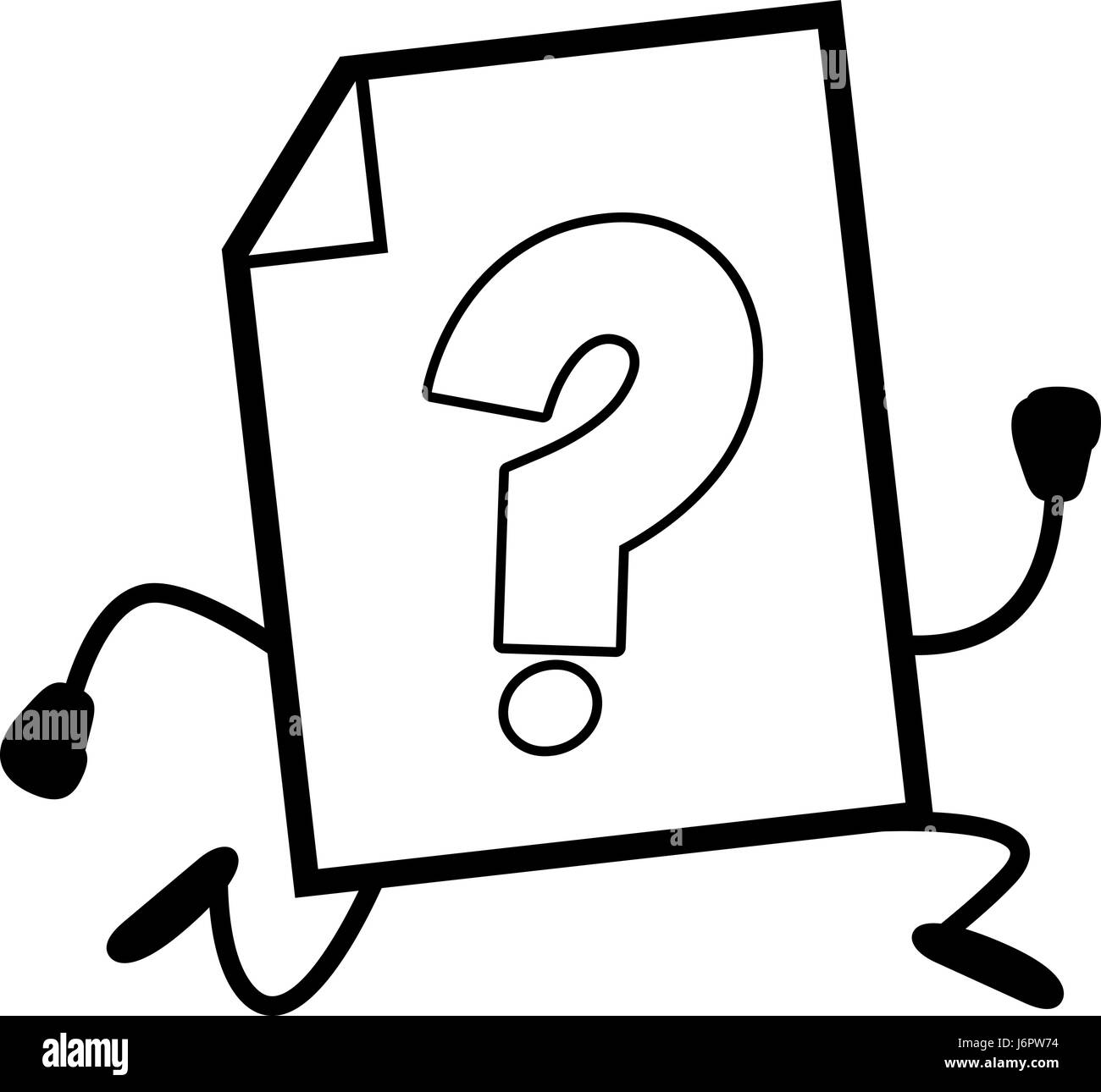 A cartoon illustration of an unknown file running Stock Vector Image ...