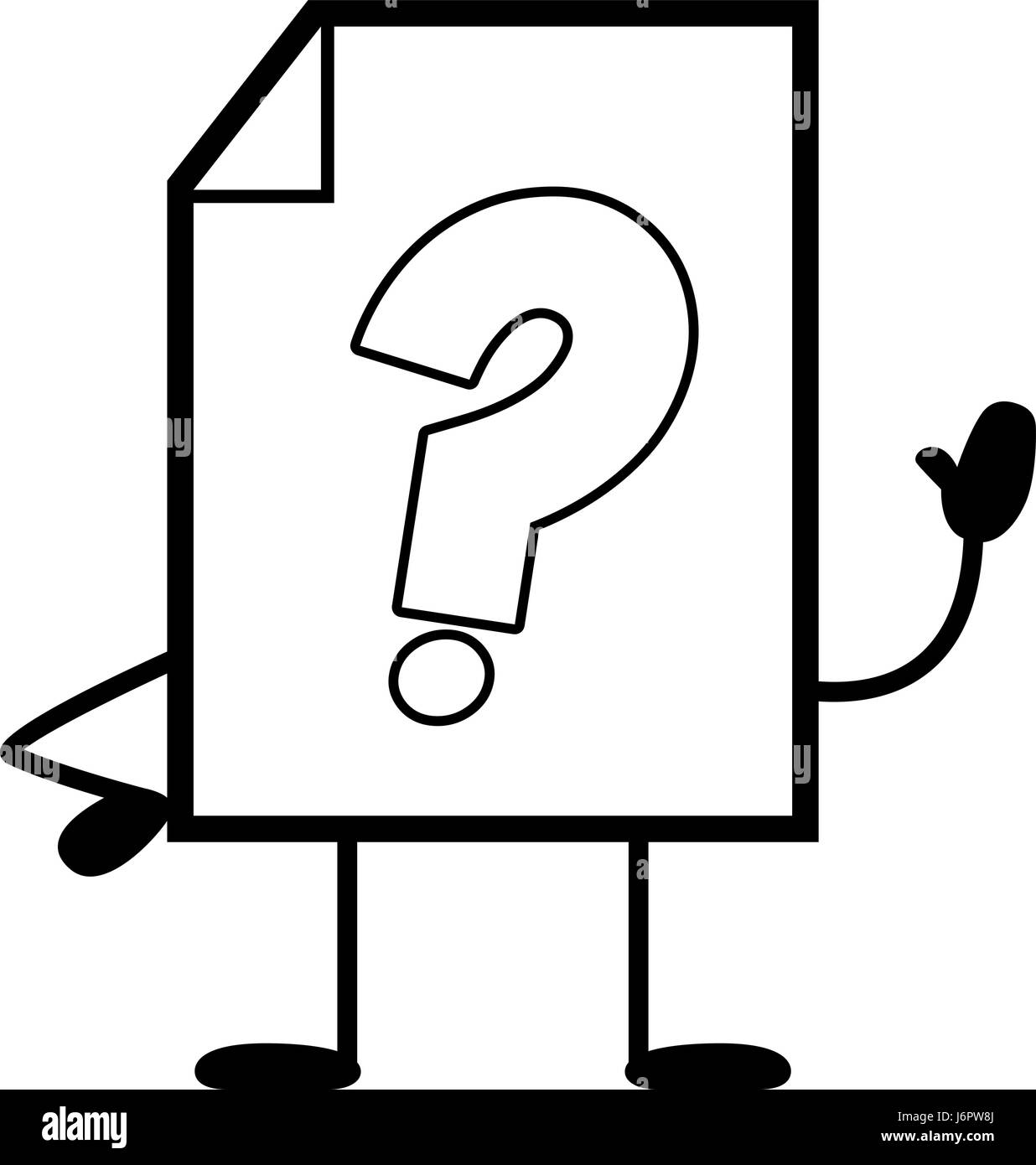 A cartoon illustration of an unknown file waving Stock Vector Image ...