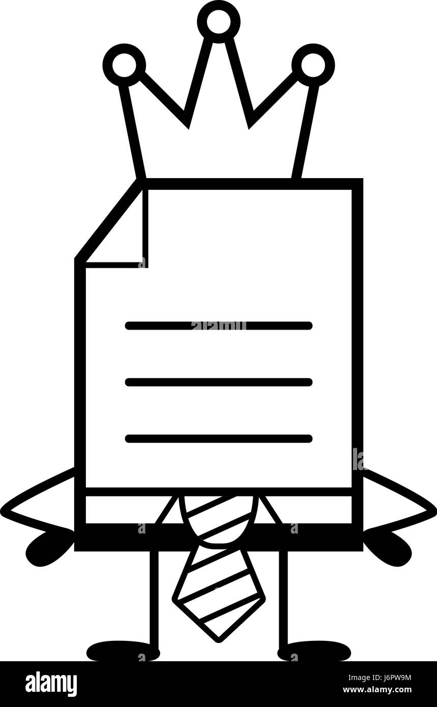 A cartoon illustration of a business document with a crown Stock Vector ...