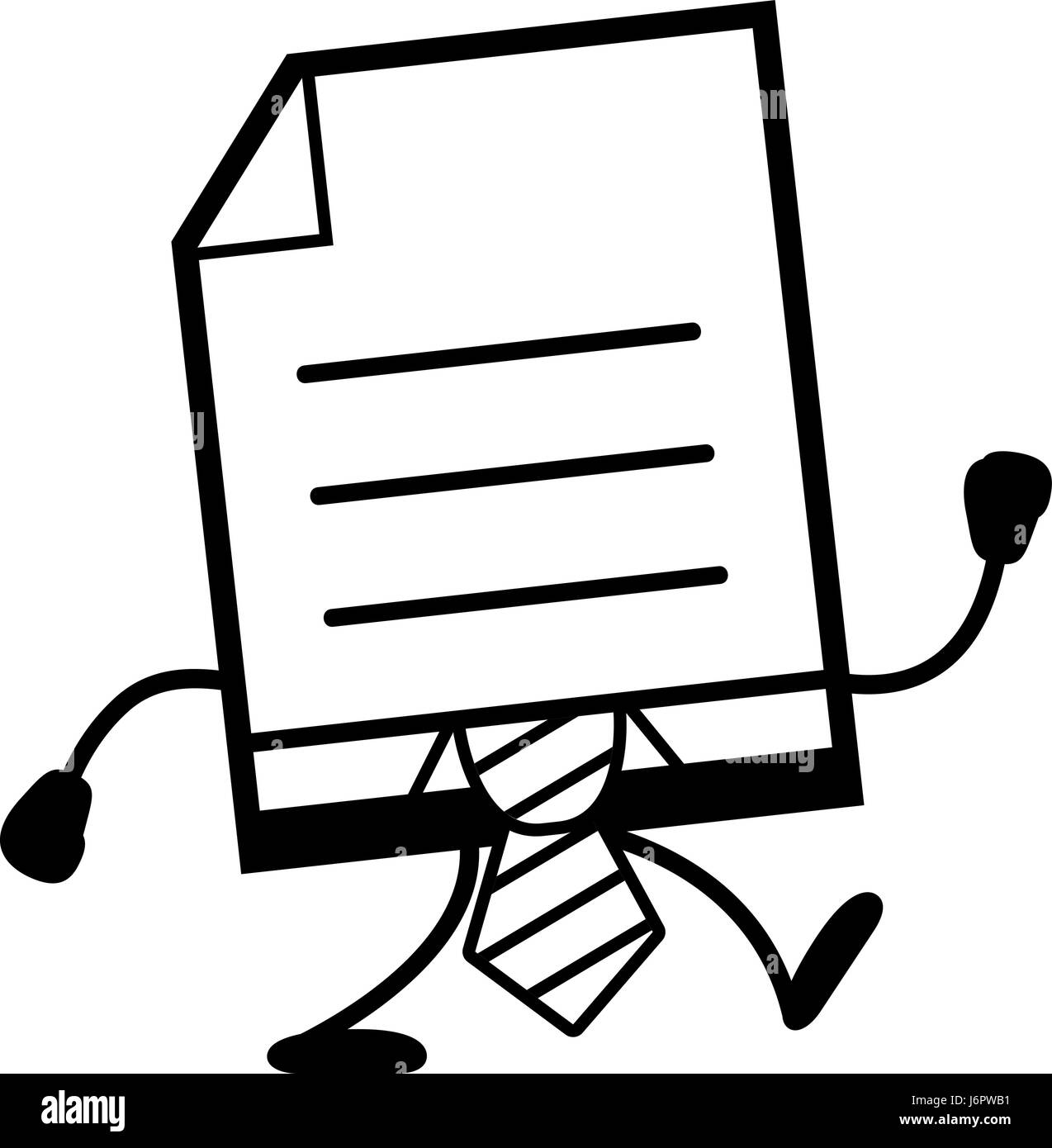 A cartoon illustration of a business document walking Stock Vector ...