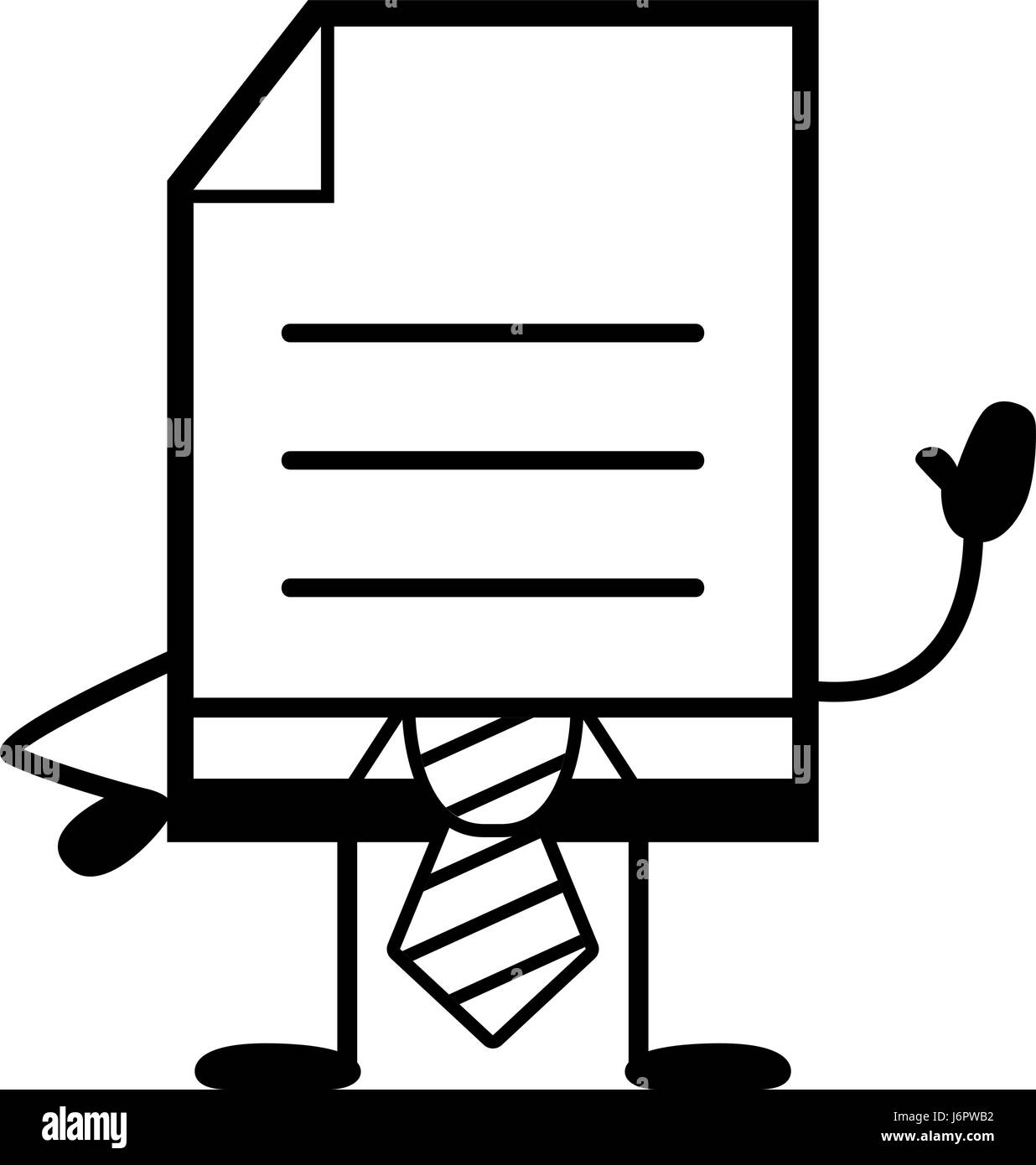 A cartoon illustration of a business document waving Stock Vector Image ...