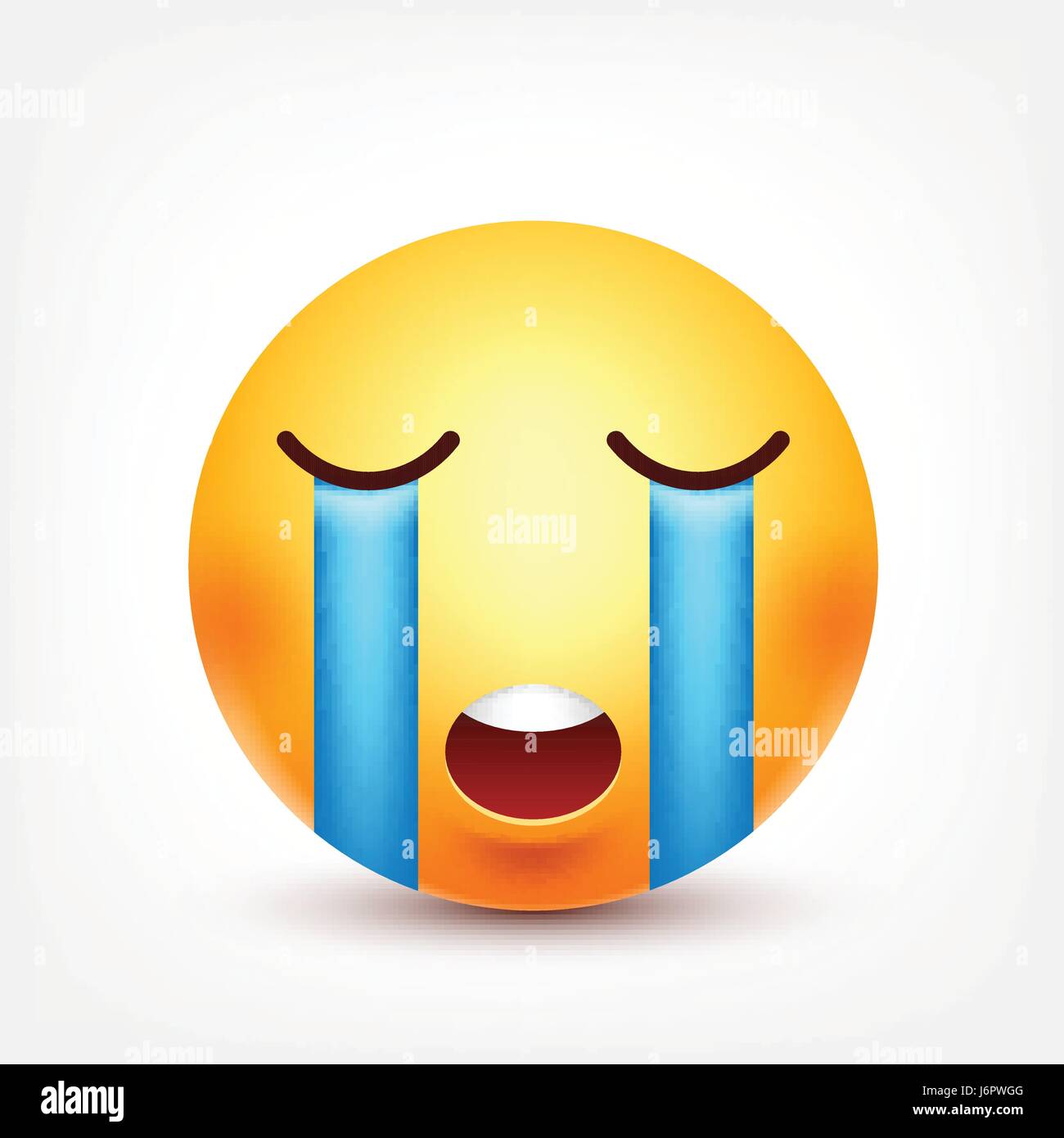 Smiley cry,smiling emoticon. Yellow face with emotions. Facial ...