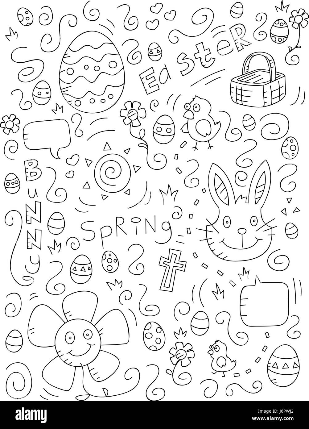 Easter chicken egg cartoon Black and White Stock Photos & Images - Alamy