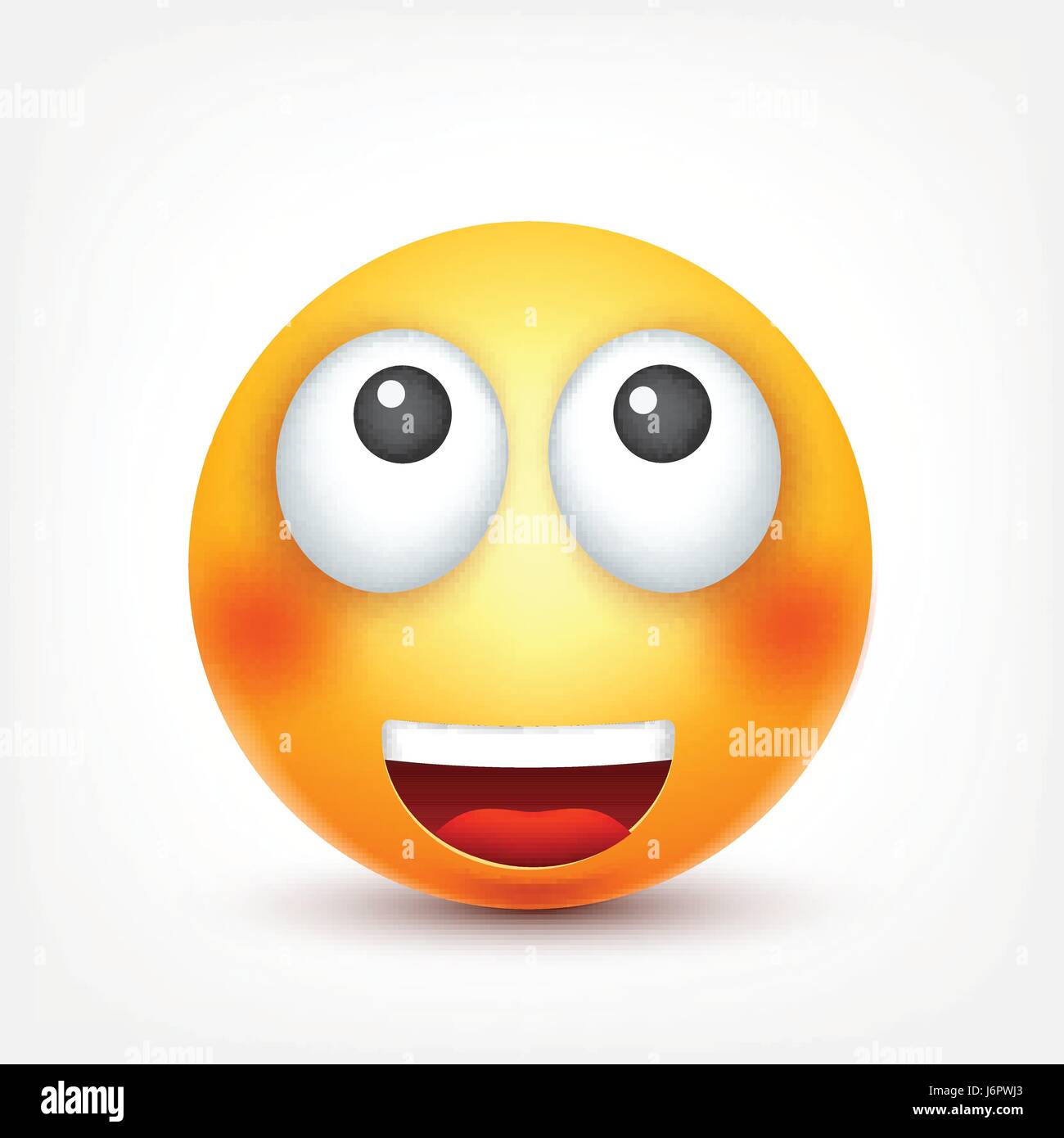 Smiley,smiling emoticon. Yellow face with emotions. Facial expression. 3d realistic emoji. Funny ...