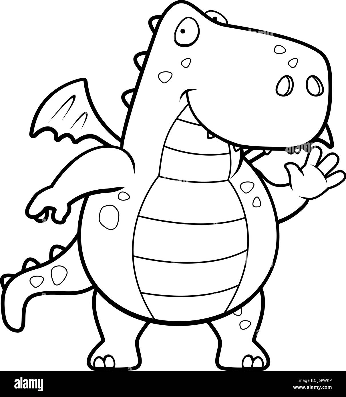 A happy cartoon dragon waving and smiling Stock Vector Image & Art - Alamy