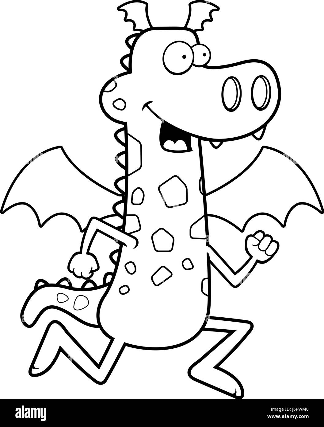 A happy cartoon dragon running and smiling Stock Vector Image & Art - Alamy