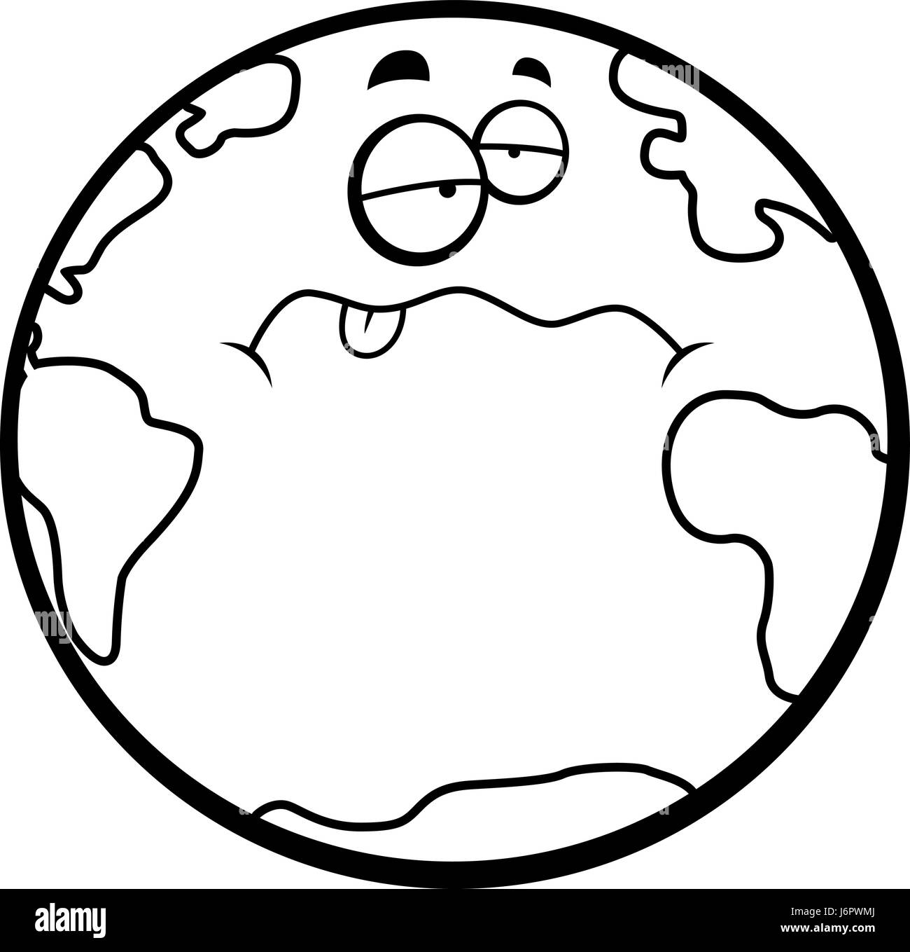 Cartoon planet earth sick expression hi-res stock photography and ...