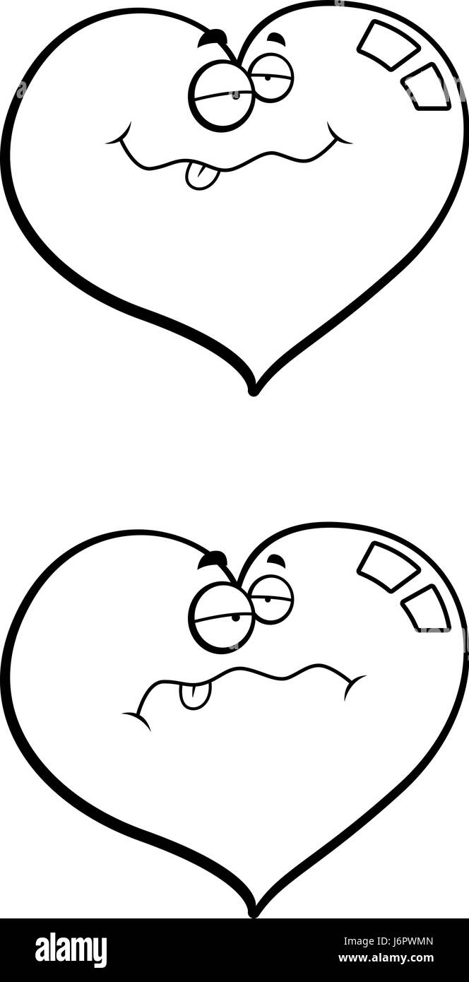 A cartoon heart with a sick expression Stock Vector Image & Art - Alamy