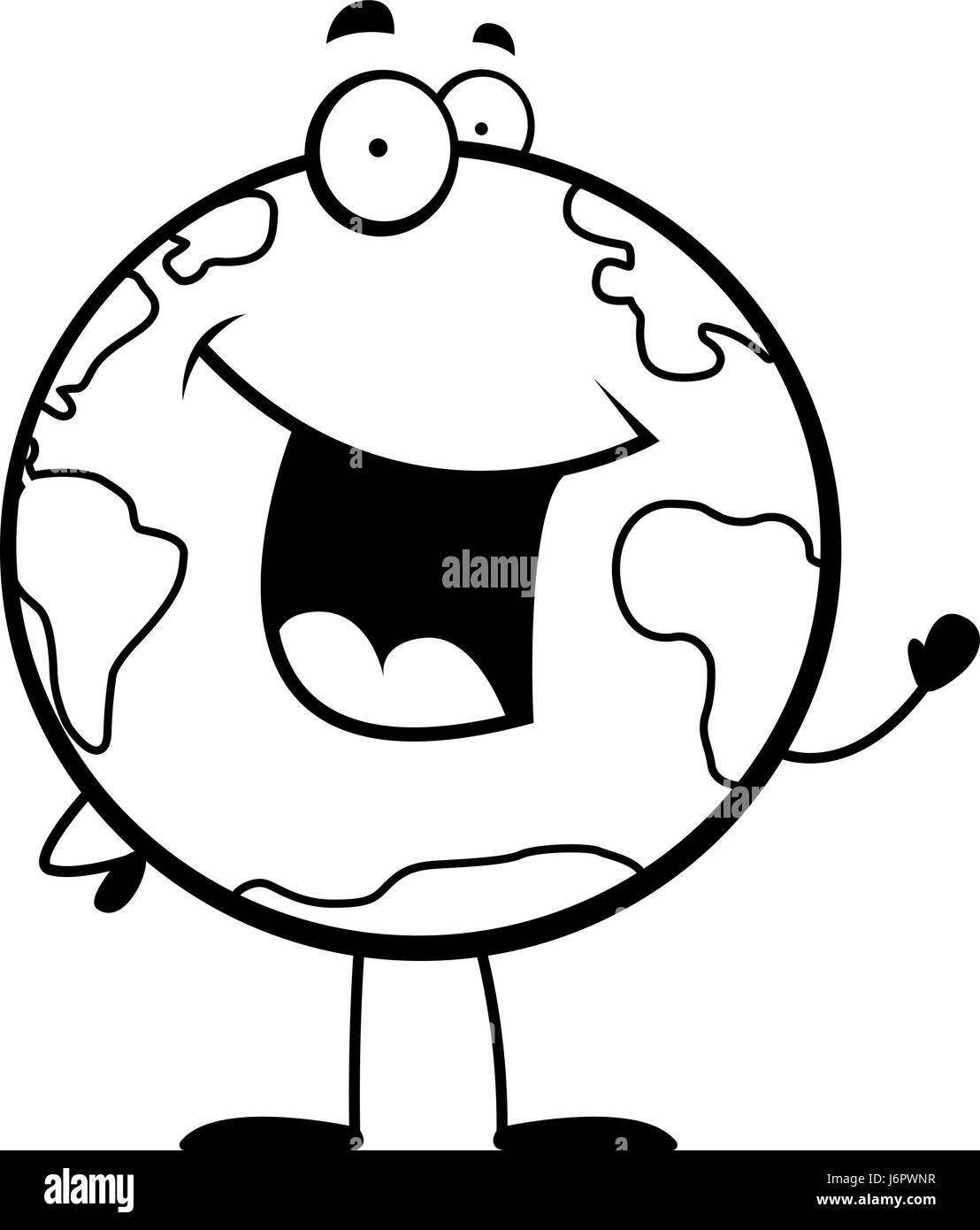 Happy cartoon planet earth waving Stock Vector Images - Alamy