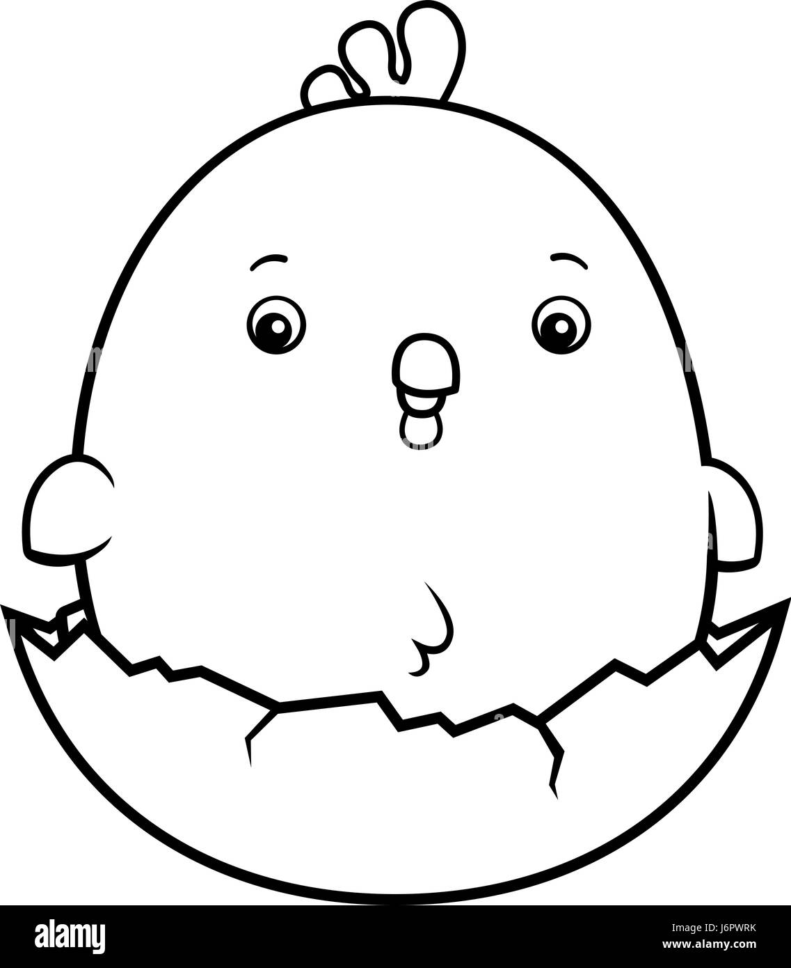 A cartoon illustration of a baby rooster hatching from an egg Stock ...