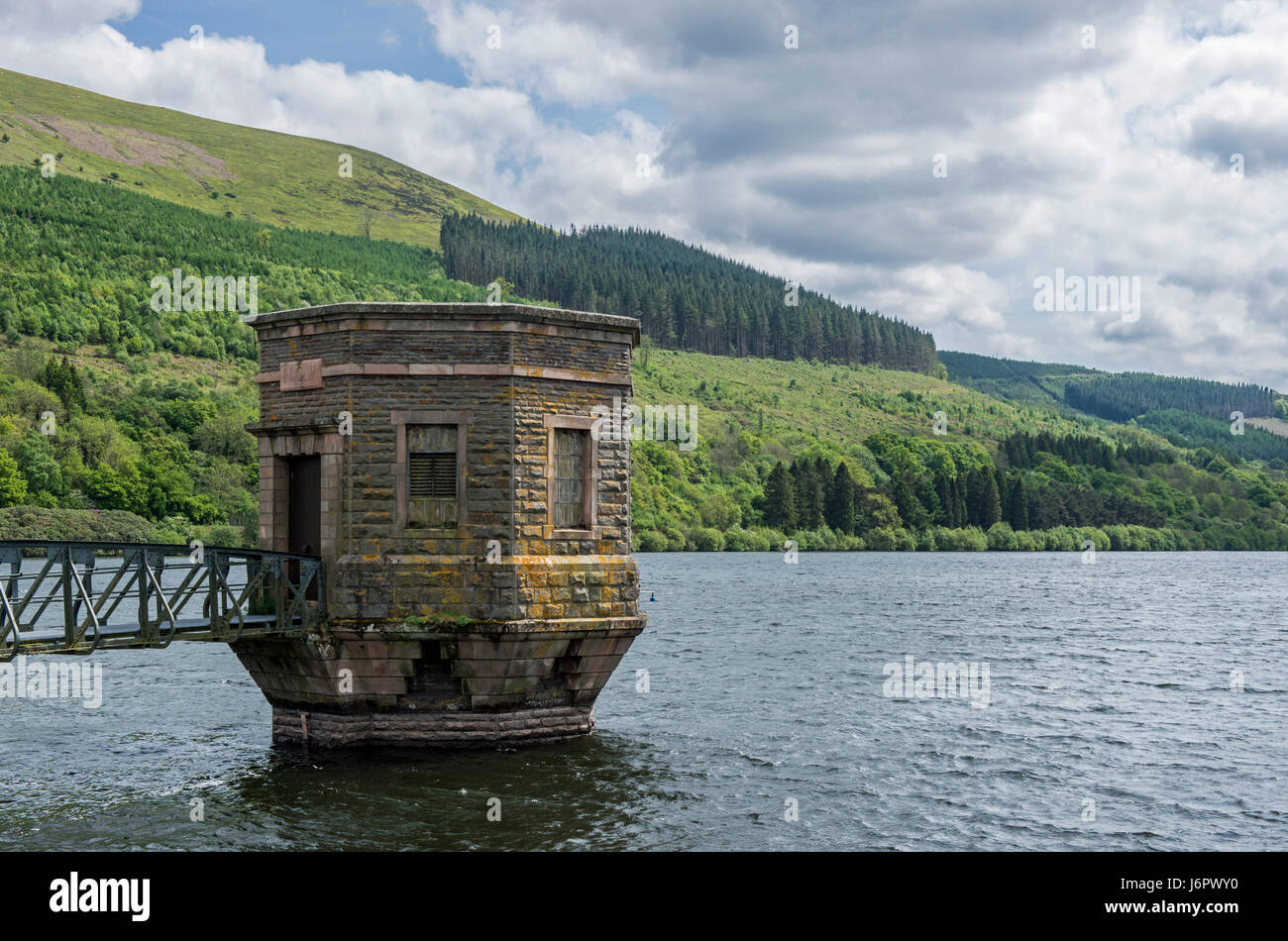 Water tower Talybont reservoir brecon beacons national park wales Stock ...