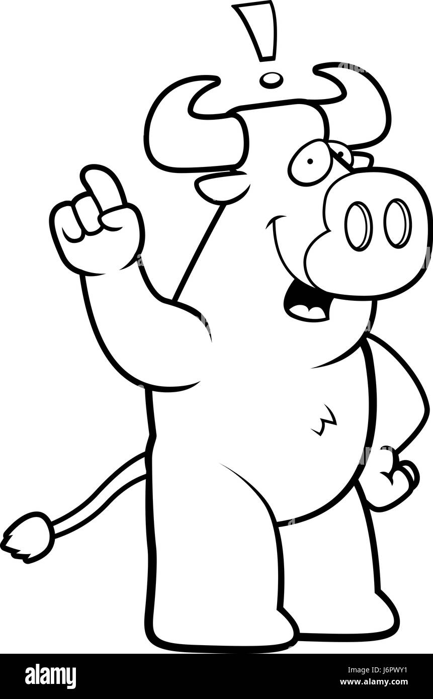 A happy cartoon bull with an idea Stock Vector Image & Art - Alamy