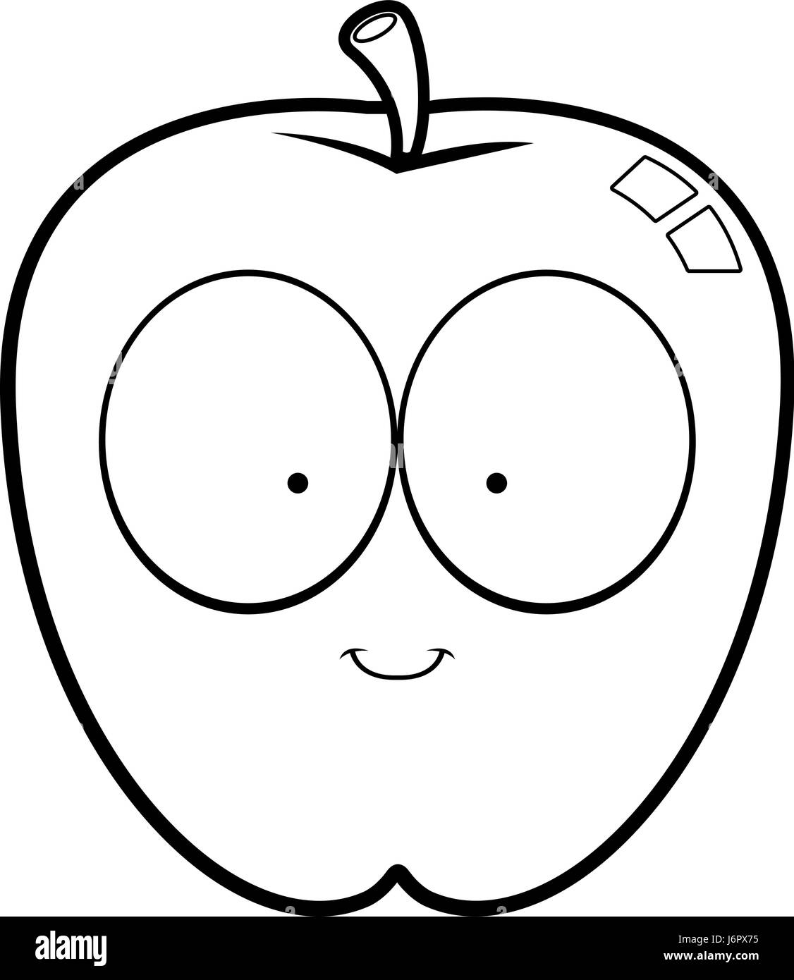 A cartoon illustration of an apple smiling and happy Stock Vector Image ...