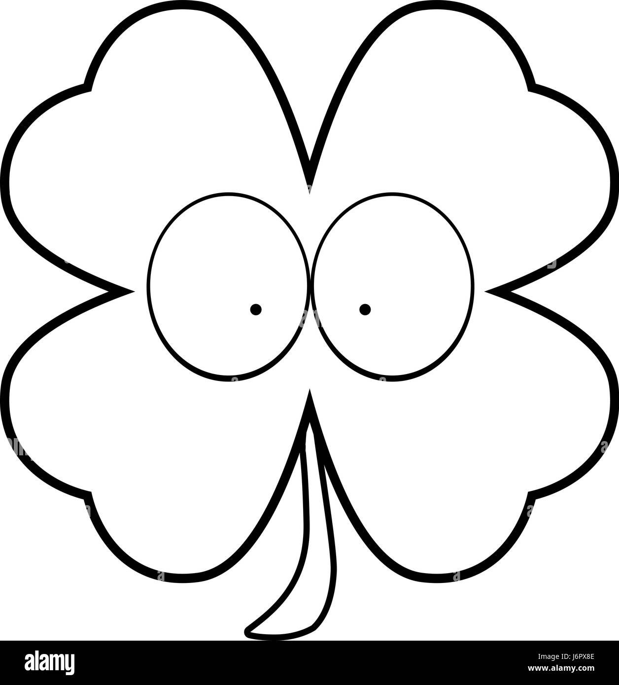 a-cartoon-illustration-of-a-four-leaf-clover-with-eyes-stock-vector