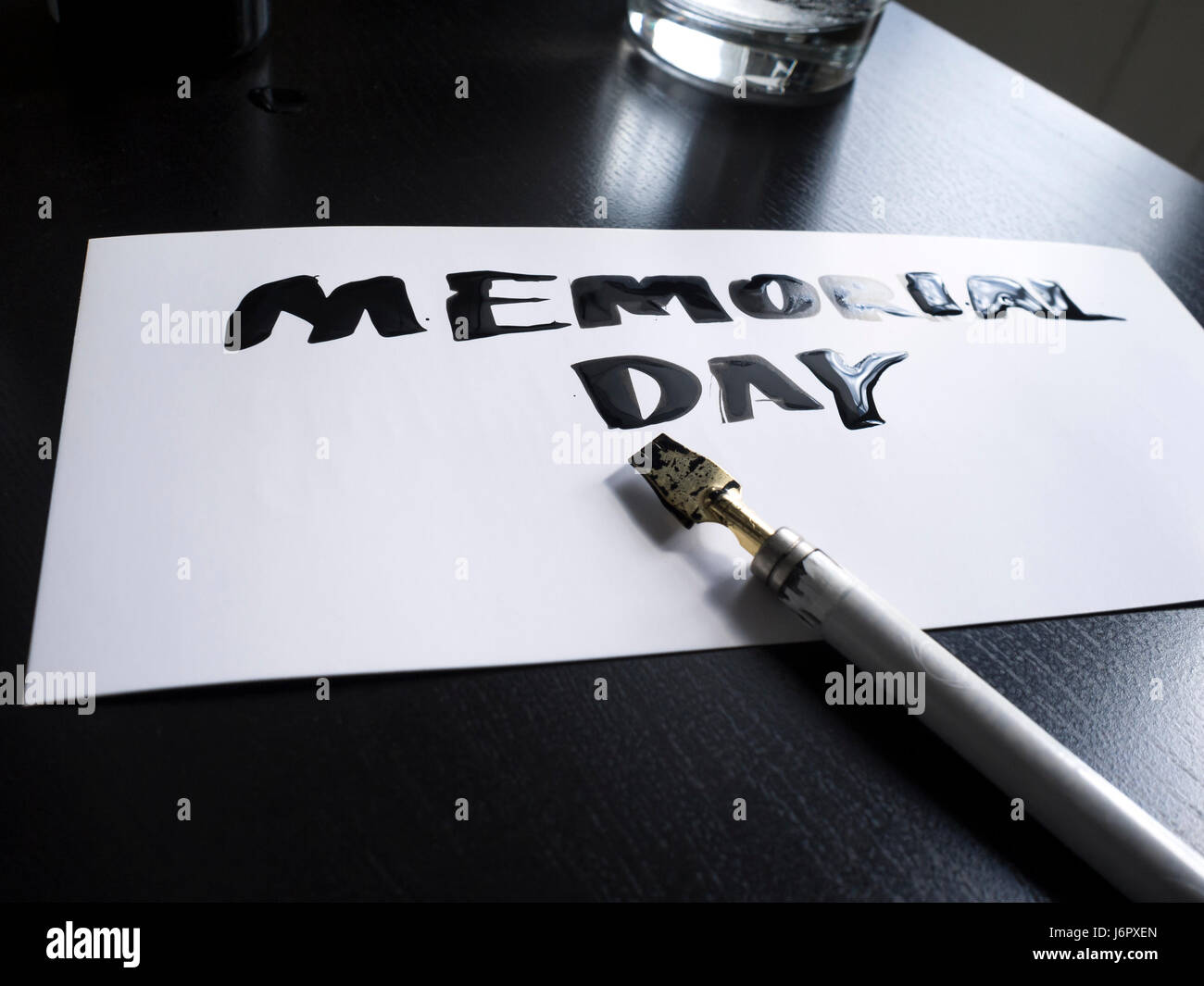 Memorial day calligraphy and lettering post card. Perspective view ...