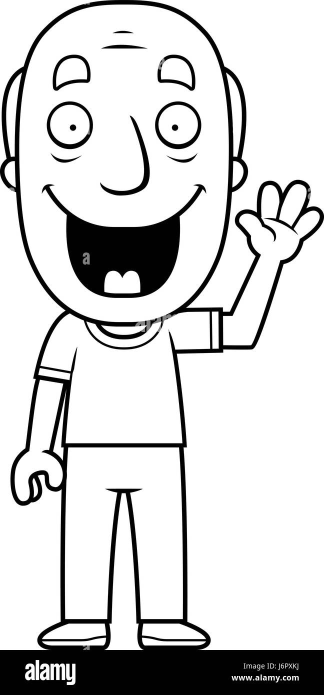 A happy cartoon man waving and smiling Stock Vector Image & Art - Alamy