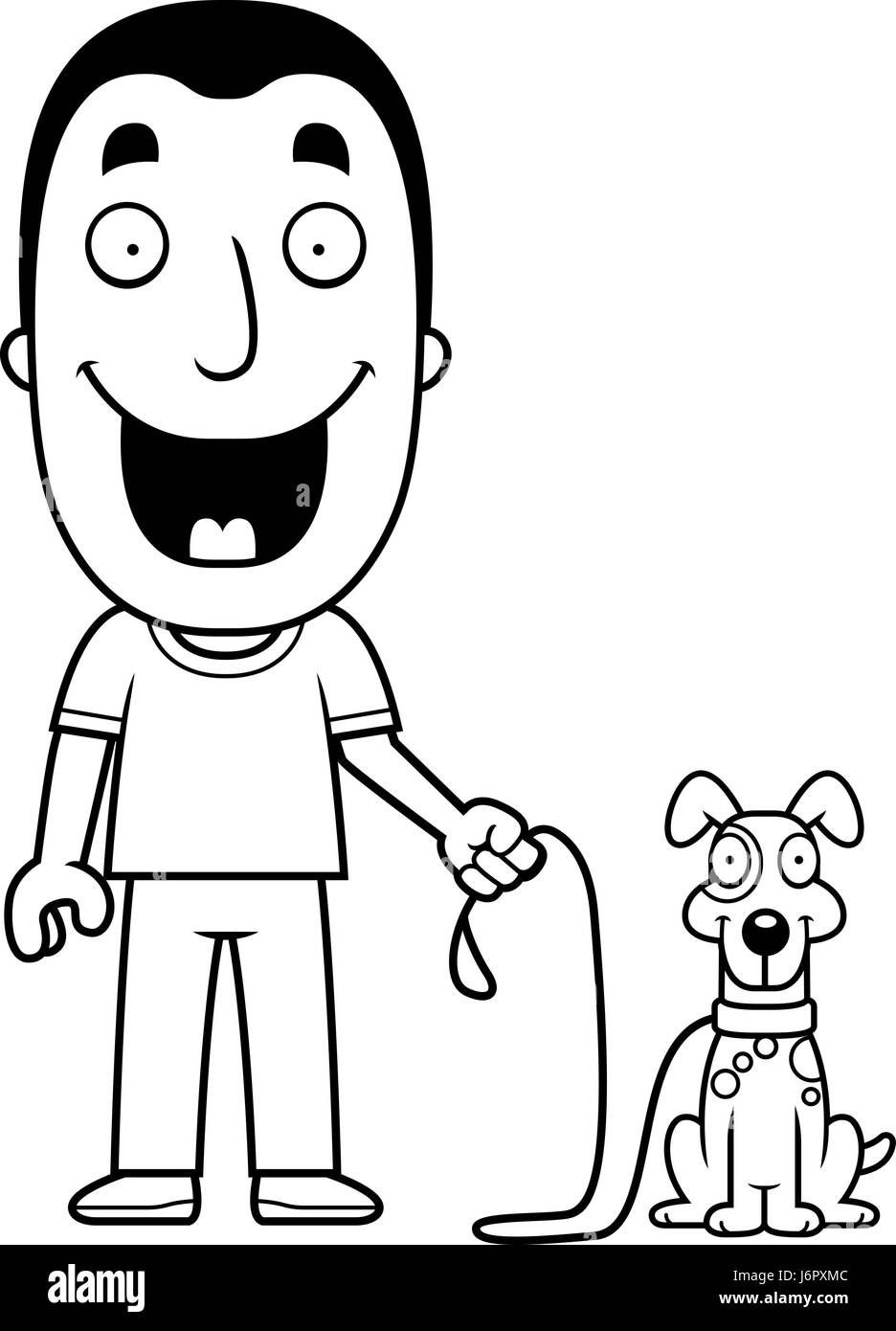 Happy smiling man dog Stock Vector Images - Alamy